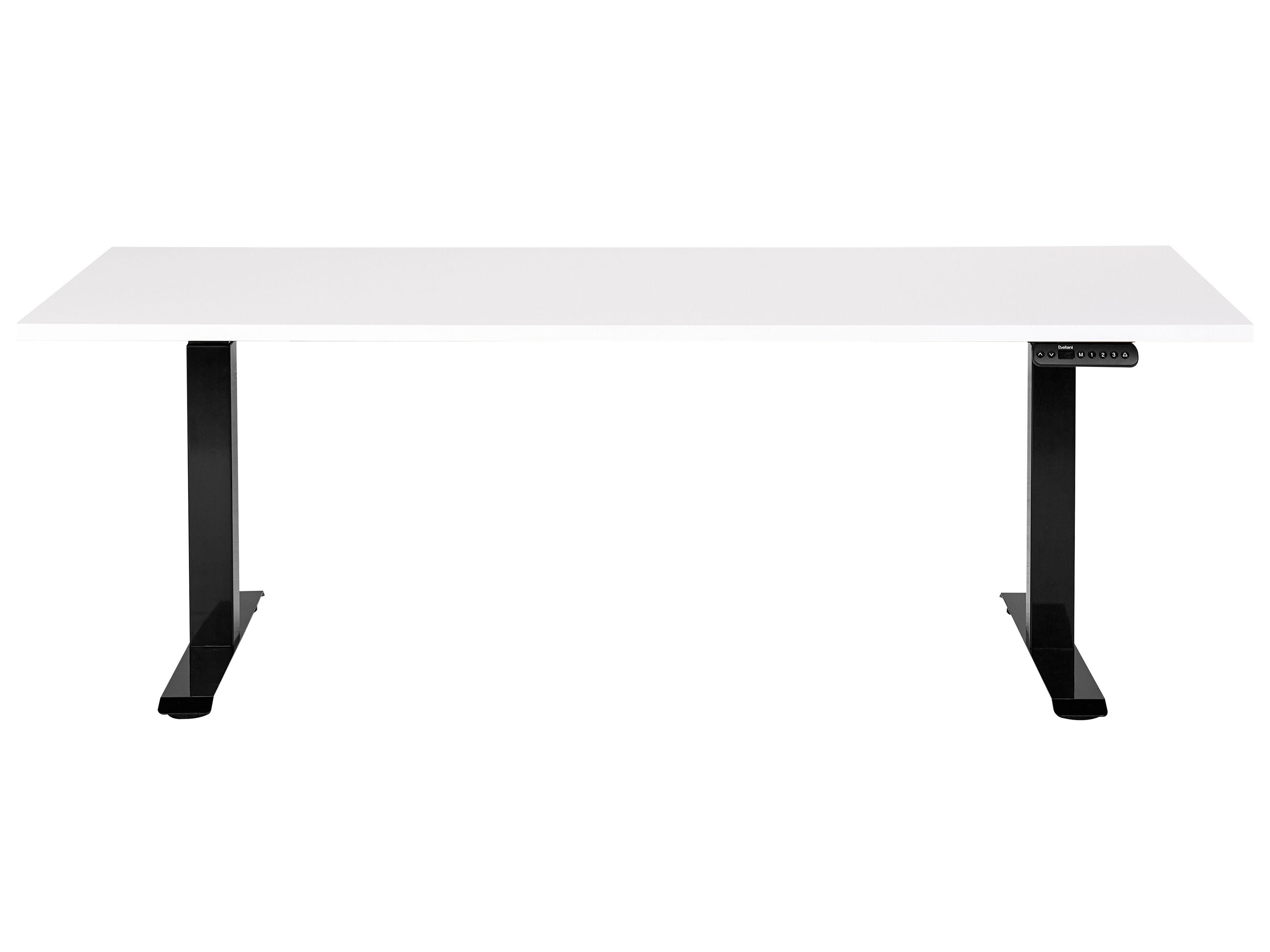 Electric Adjustable Standing Desk 180 x 80 cm White and Black DESTINES ...
