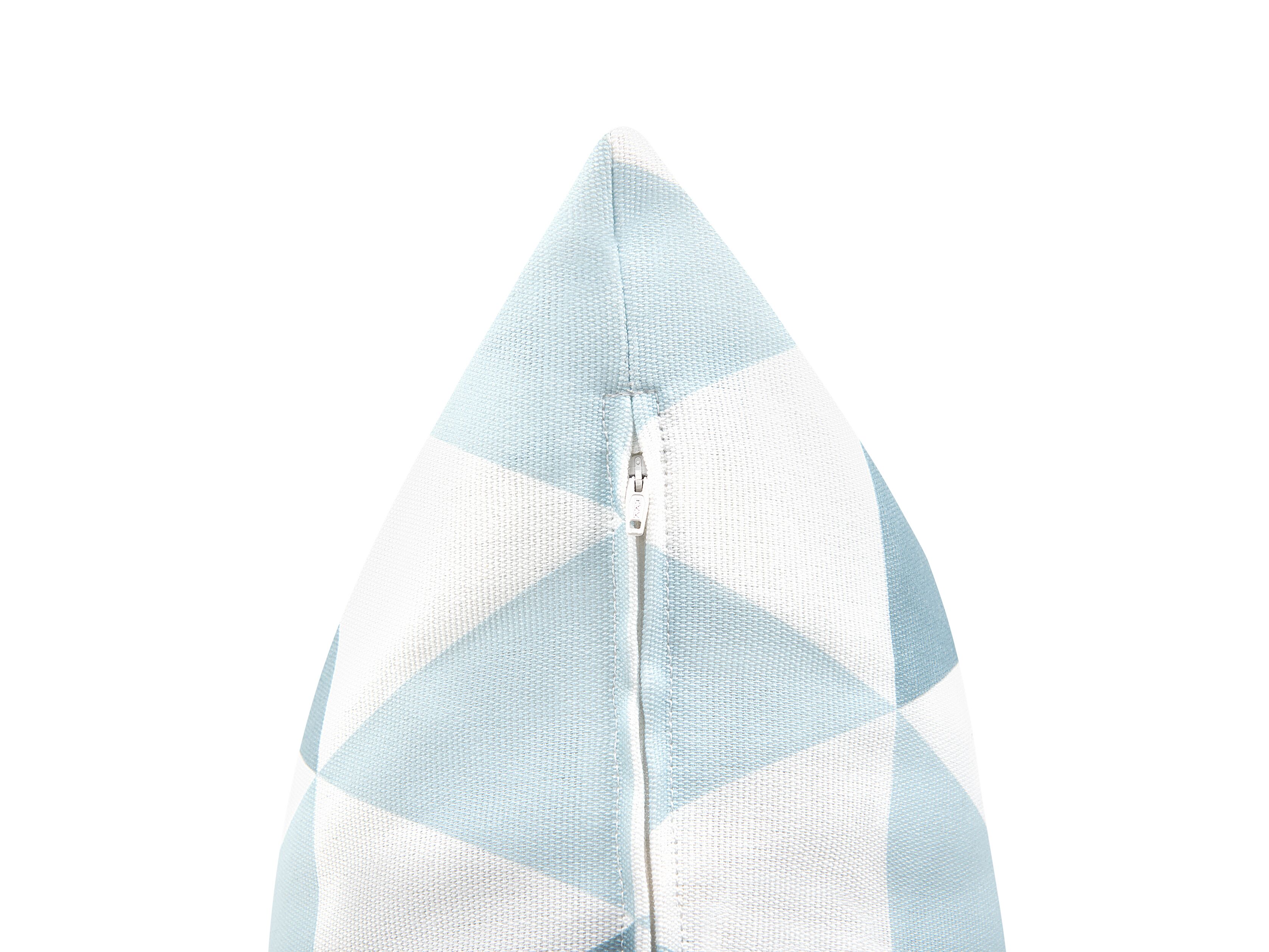 Set of 2 Outdoor Cushions TRIFOS Geometric Pattern 40 x 70 cm Blue ...