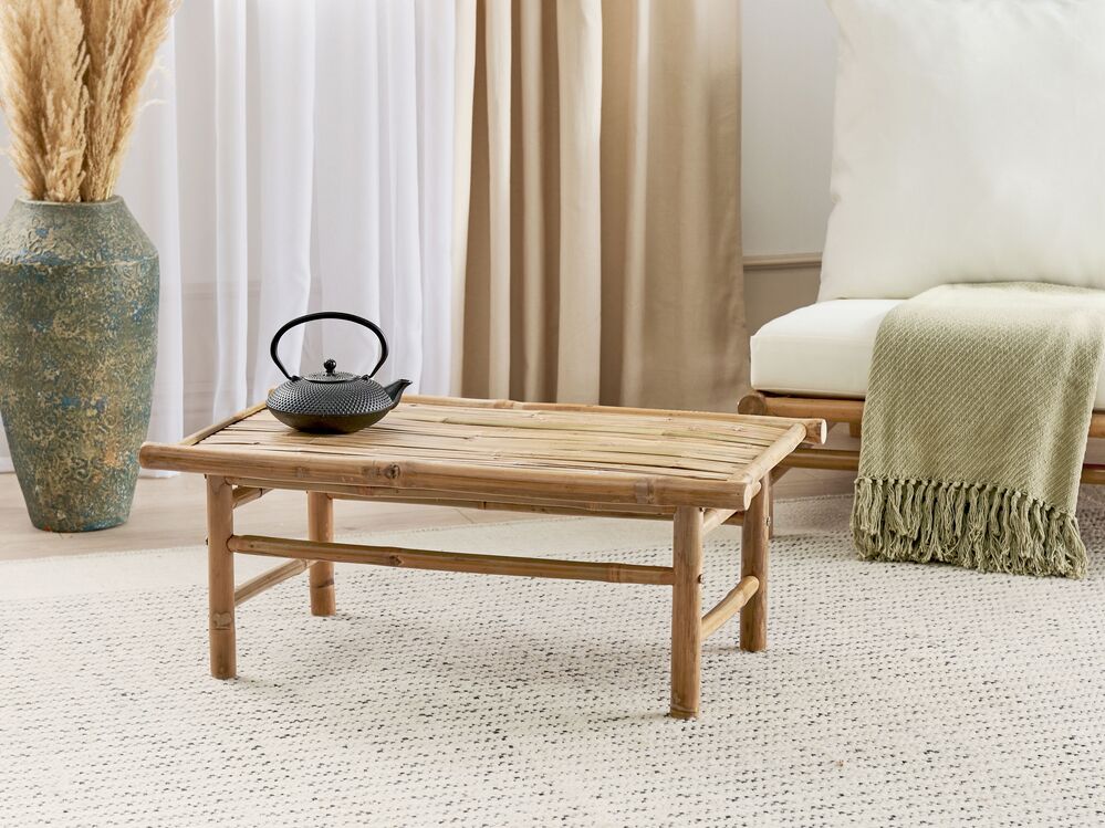 Bamboo Coffee Table 80 x 45 cm Light Wood TODI Beliani