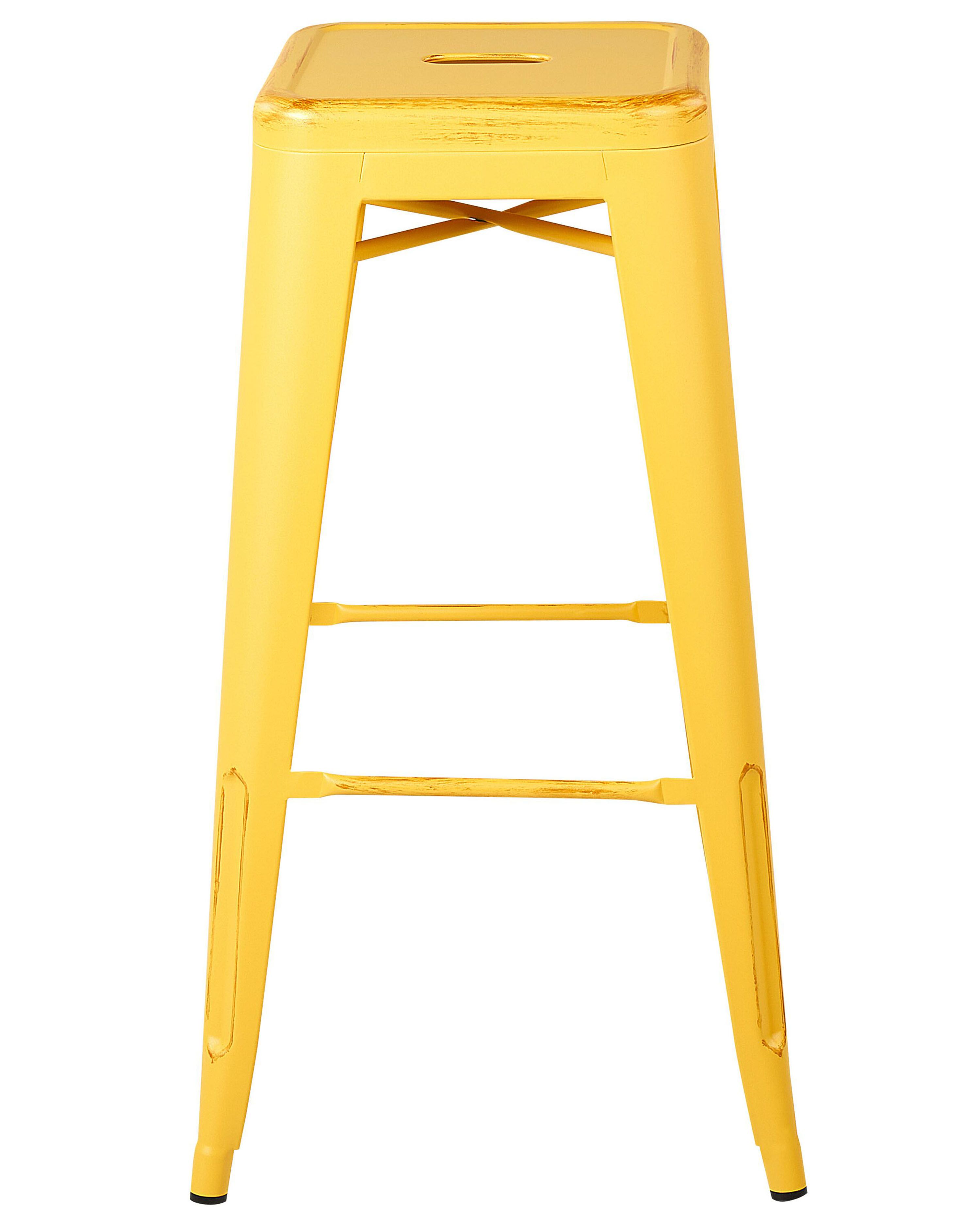 Set of 2 Bar Stools CABRILLO Metal Yellow | Beliani.co.uk