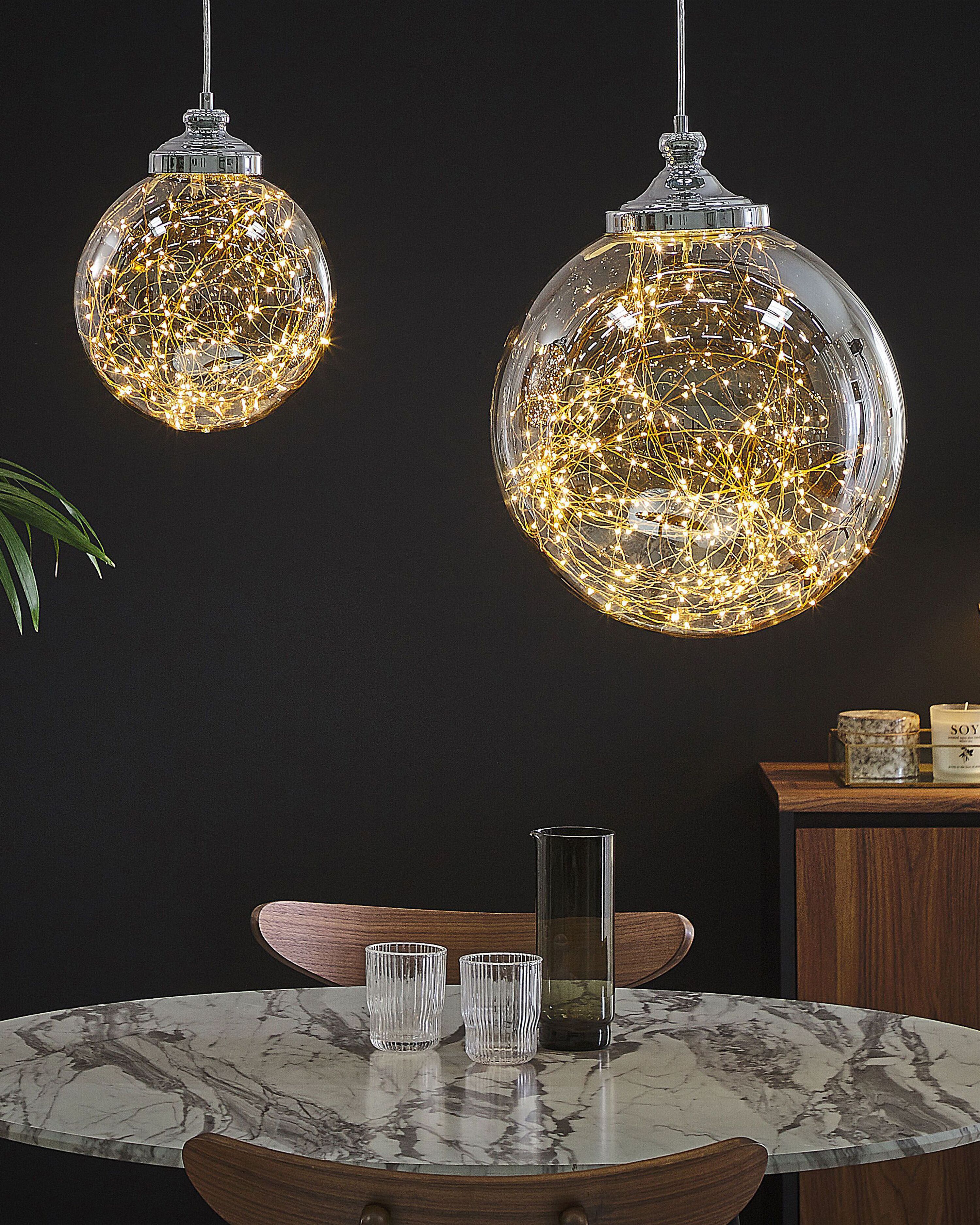 Loftlampe BENI Glas Sølv | Beliani.dk