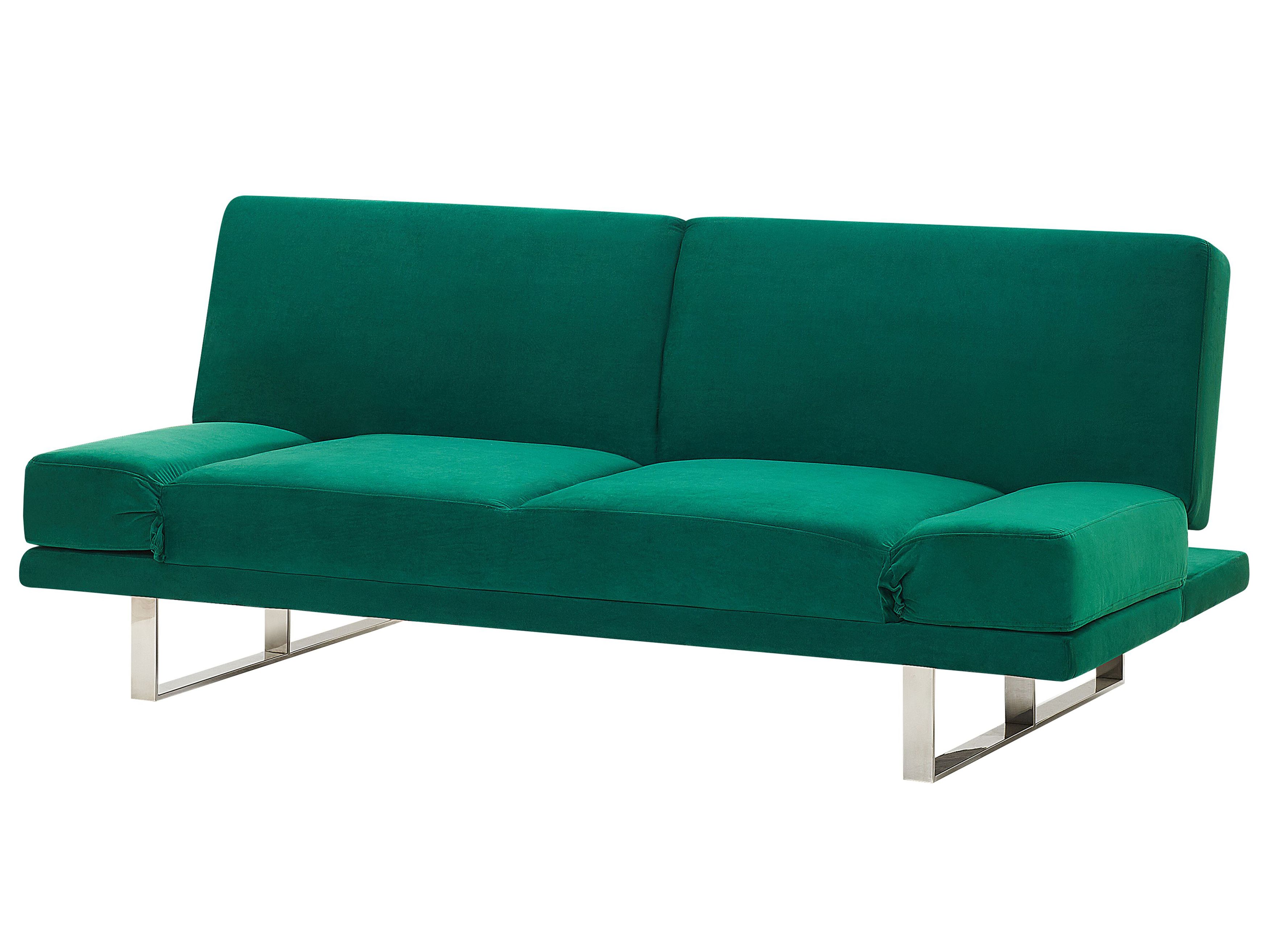 Schlafsofa YORK Grün Samtstoff | Beliani.at