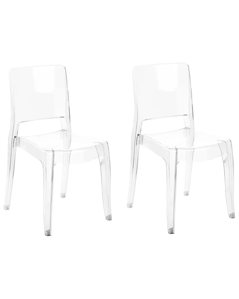 Set of 2 Dining Chairs WESTBRIDGE Transparent | Beliani.co.uk