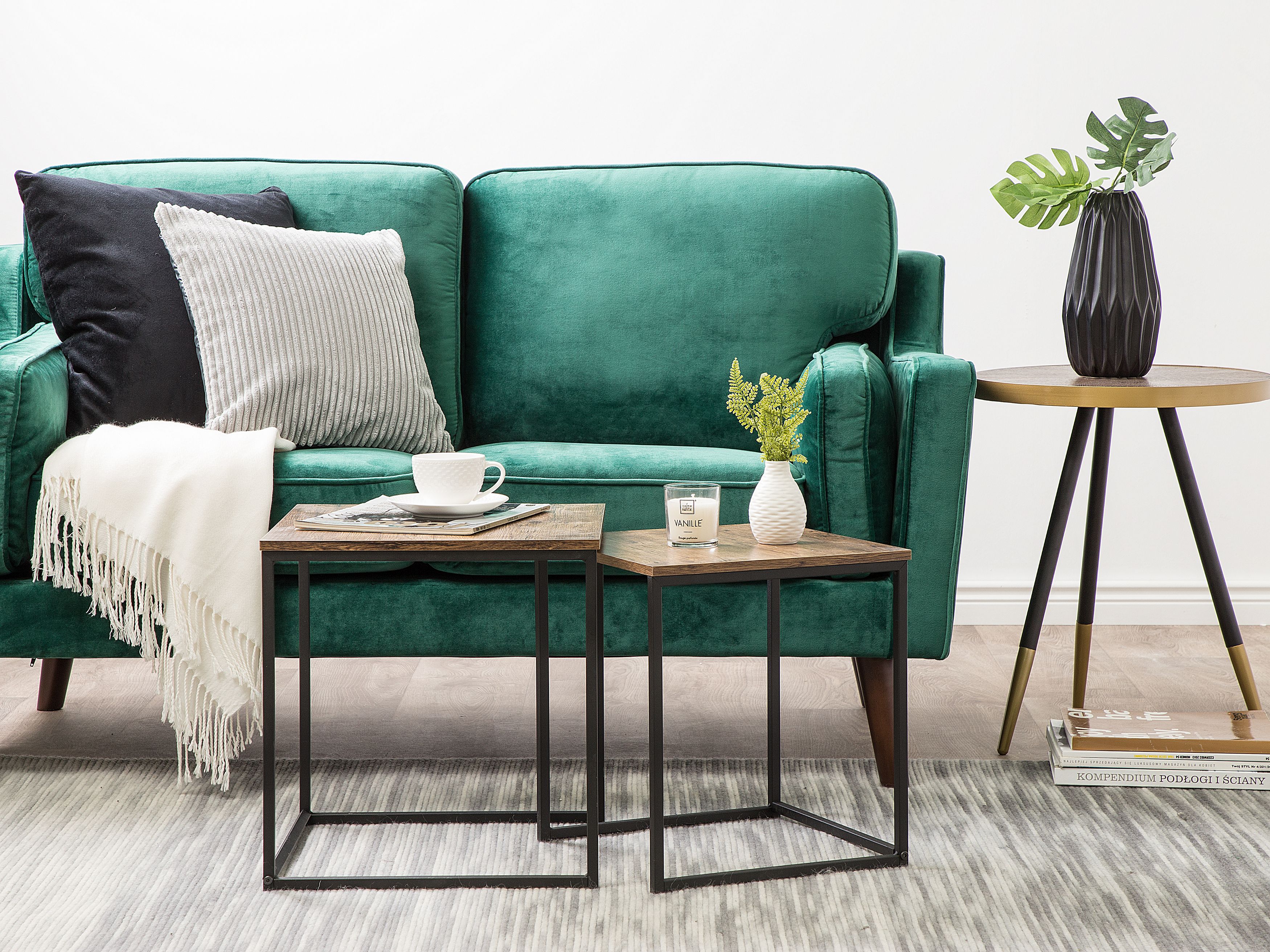 Set of 2 Side Tables DENNY Dark Brown | Beliani.co.uk