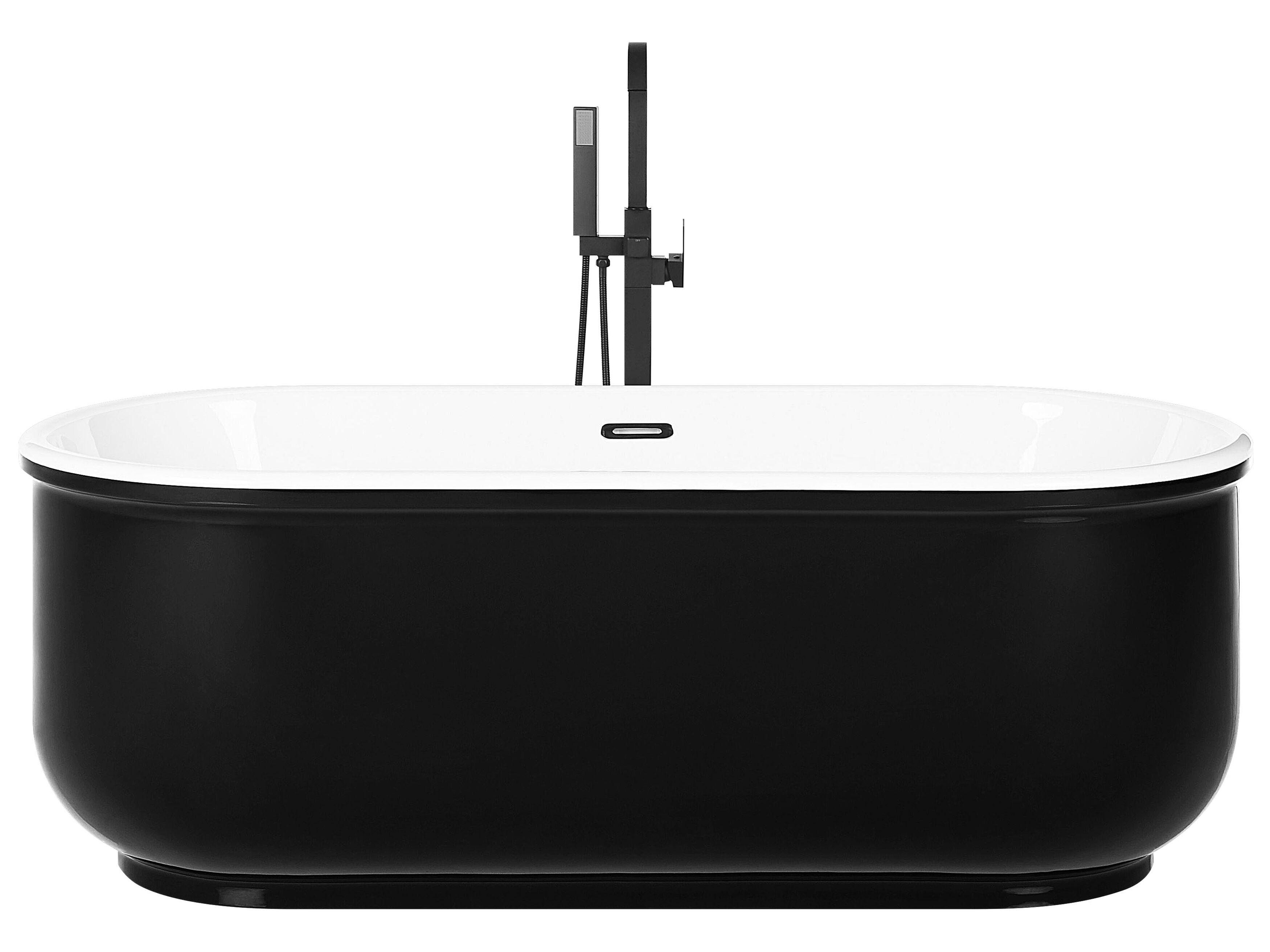 Fritstående badekar PINEL 170 x 80 cm Sort | Beliani.dk