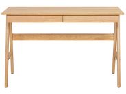 Home Office Desk SHESLAY Light Brown 120 cm 70 cm with Storage ...