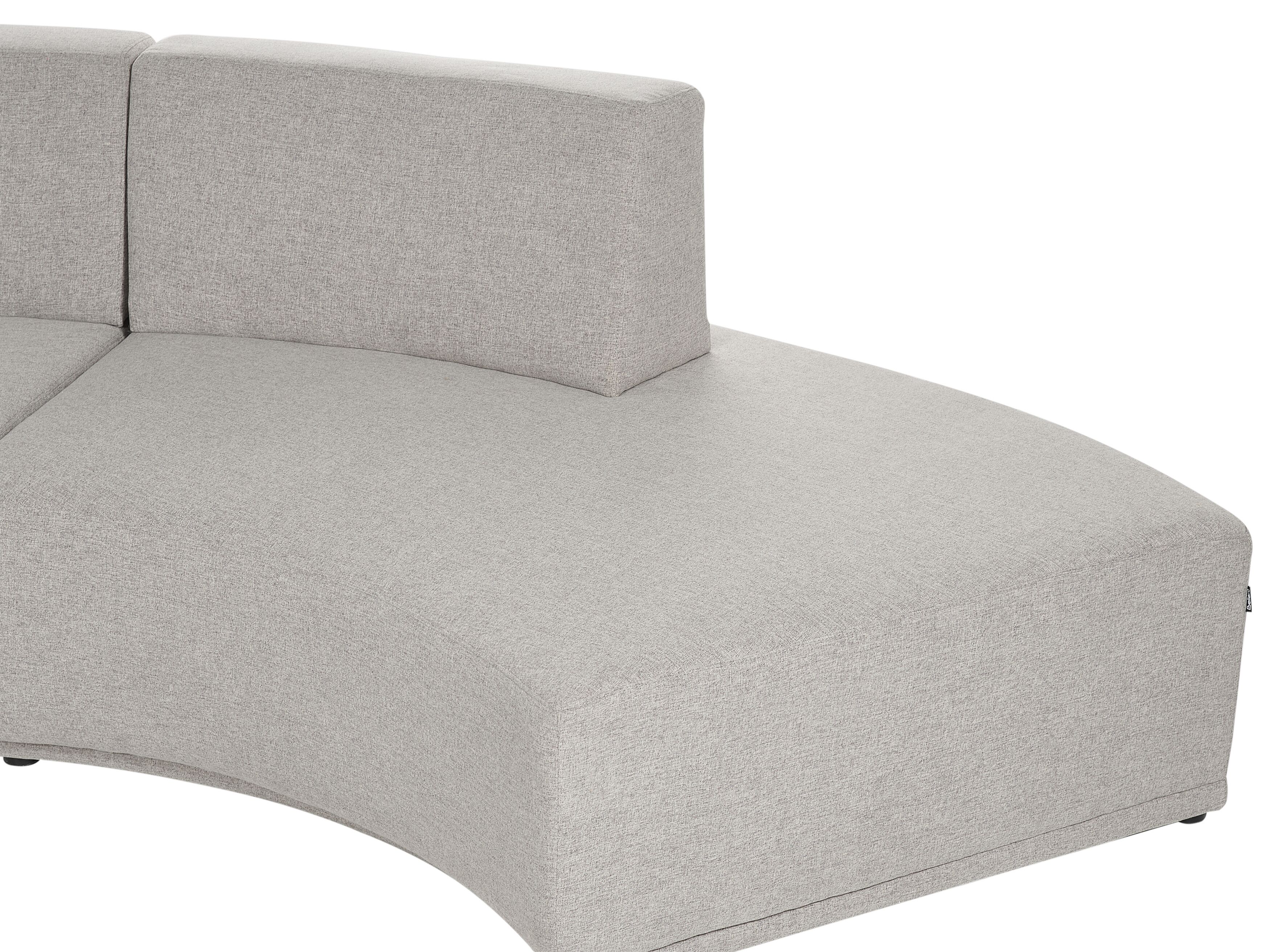 Halvrund soffa BOLEN Konstlinne Ljusgrå 6-sits | Beliani.se