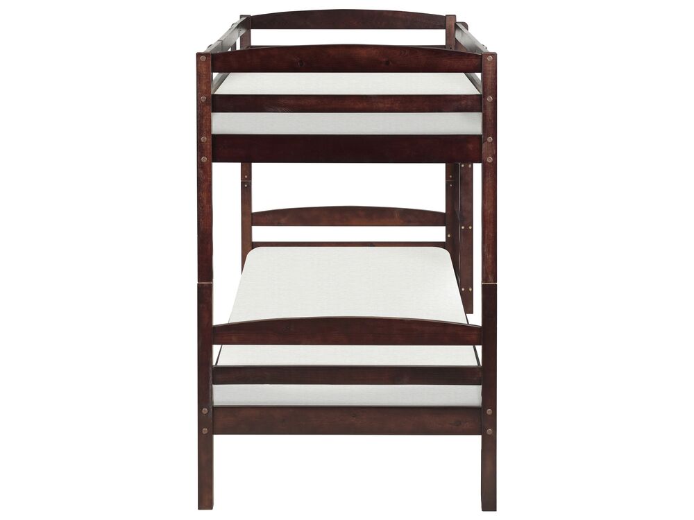 Bunk Bed Wood REGAT 90 x 200 cm EU Single Dark Brown Beliani