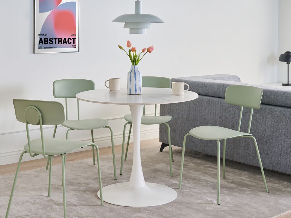 Set van 2 eetkamerstoelen LYNN Hout Wit | Beliani.nl