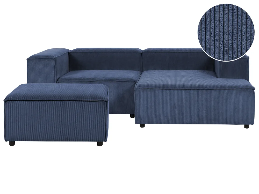 Modulaire hoekbank 3-zits ARDAL Corduroy Groen met ottomaan linkszijdig ...