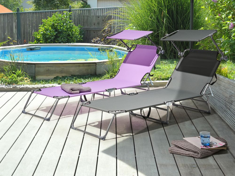 Liggestol PORTOFINO Metal Sort | Beliani.dk