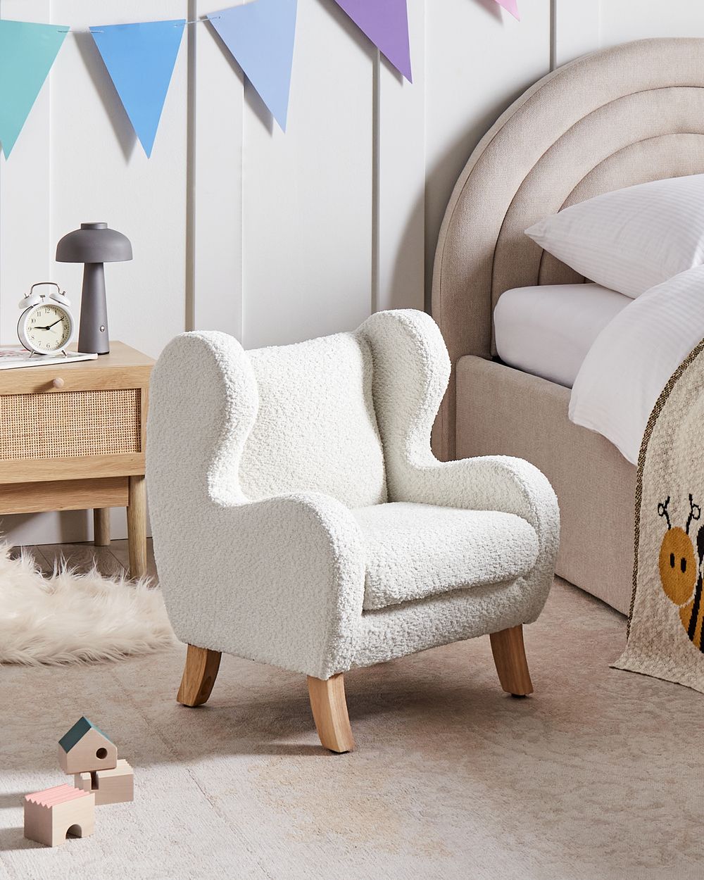 Kids Chair FARUM Boucle Off White Beliani.pl