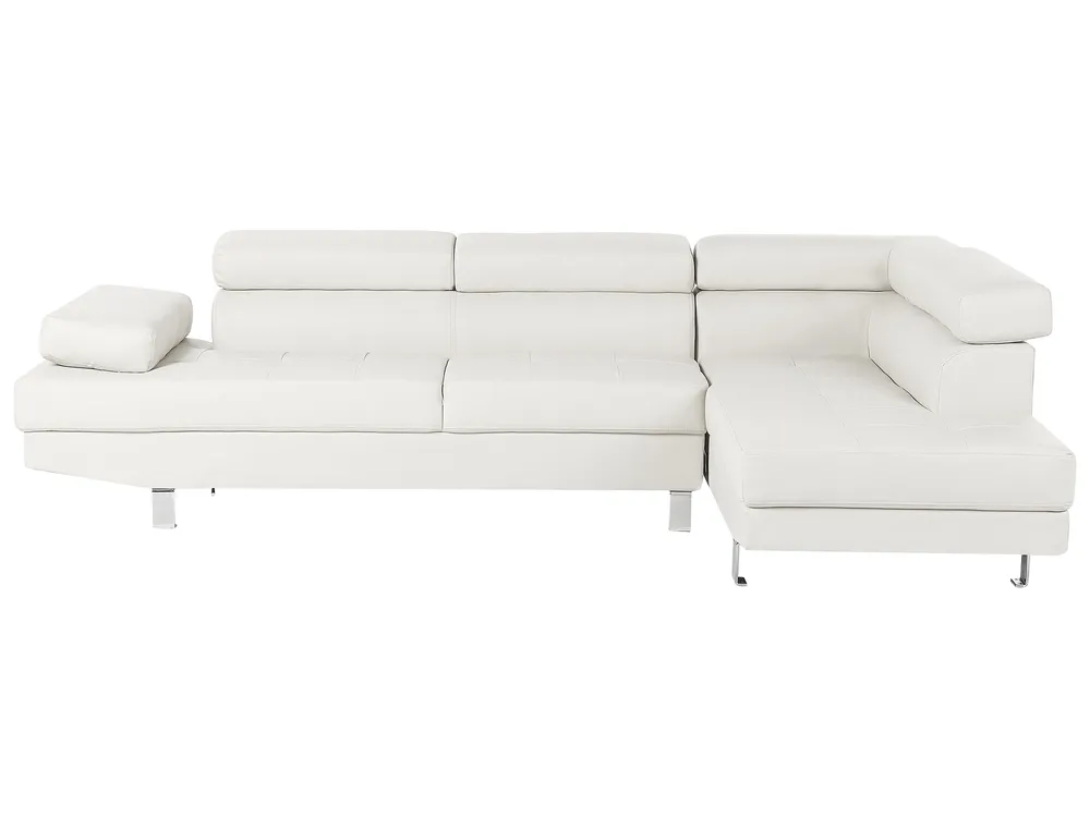 white leather corner settee