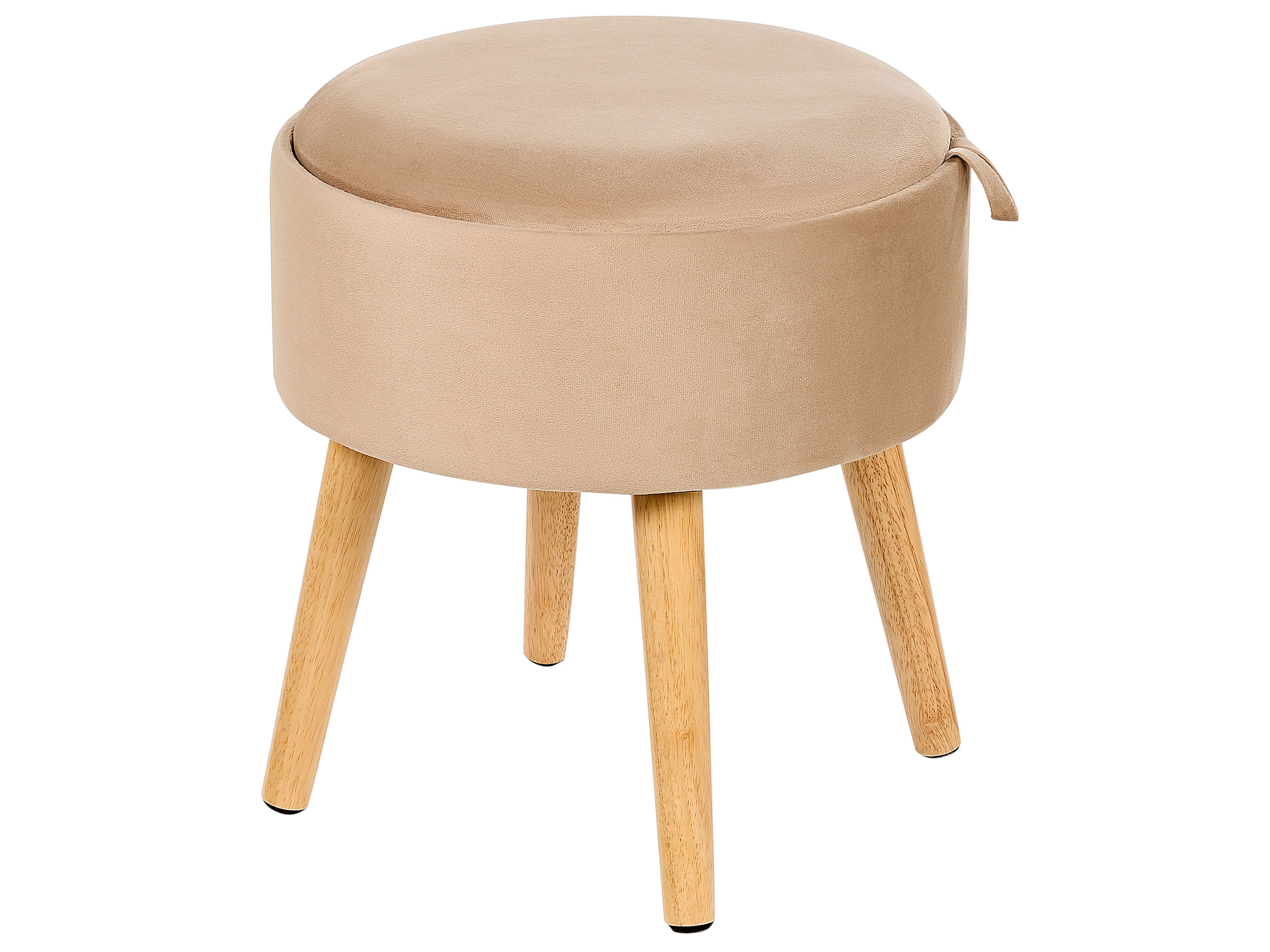 Storage Stool NEELY Velvet Beige | Beliani.co.uk
