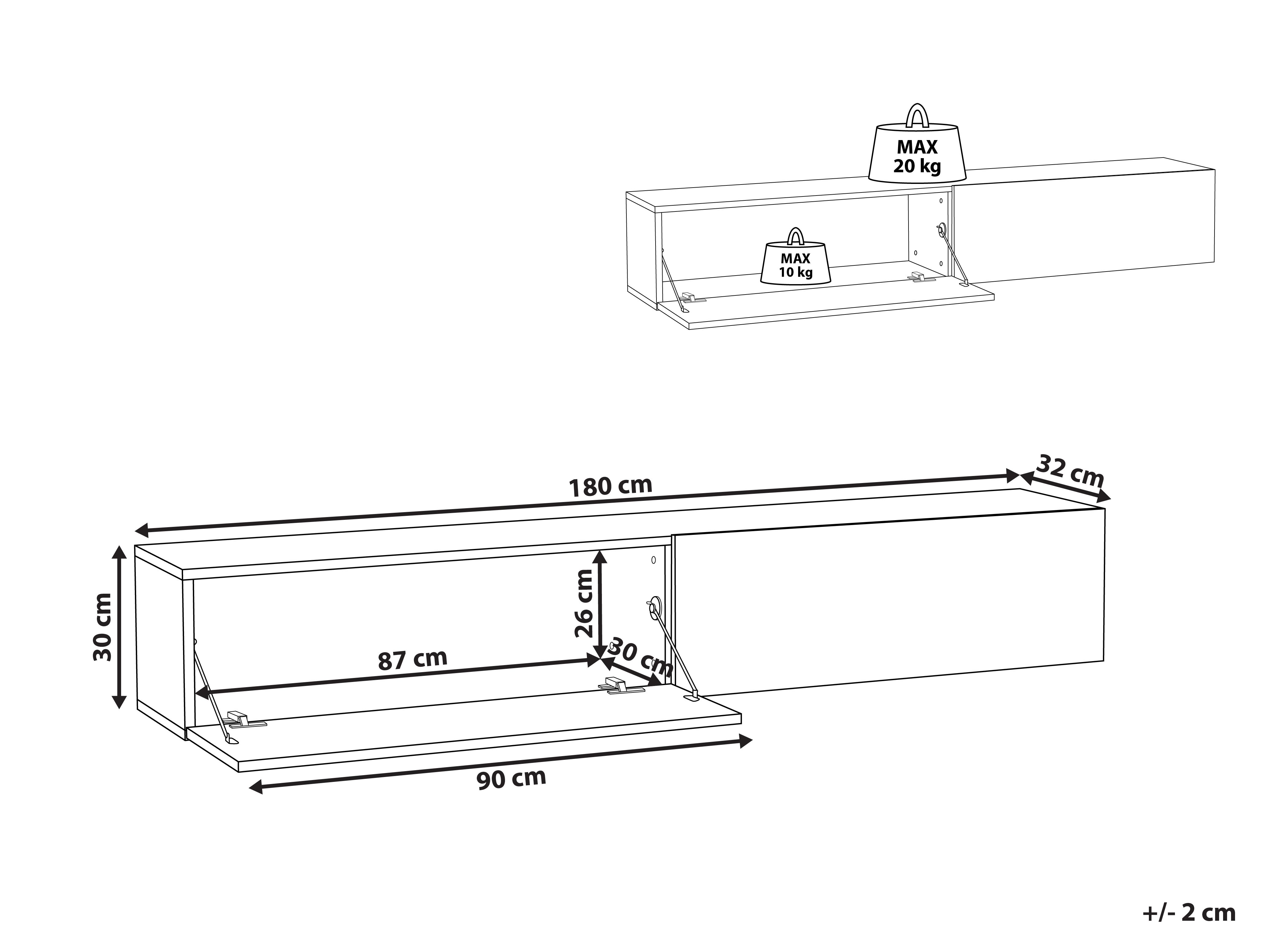 Wall Mounted TV Stand GLADSTONE Brown/ White | Beliani.co.uk