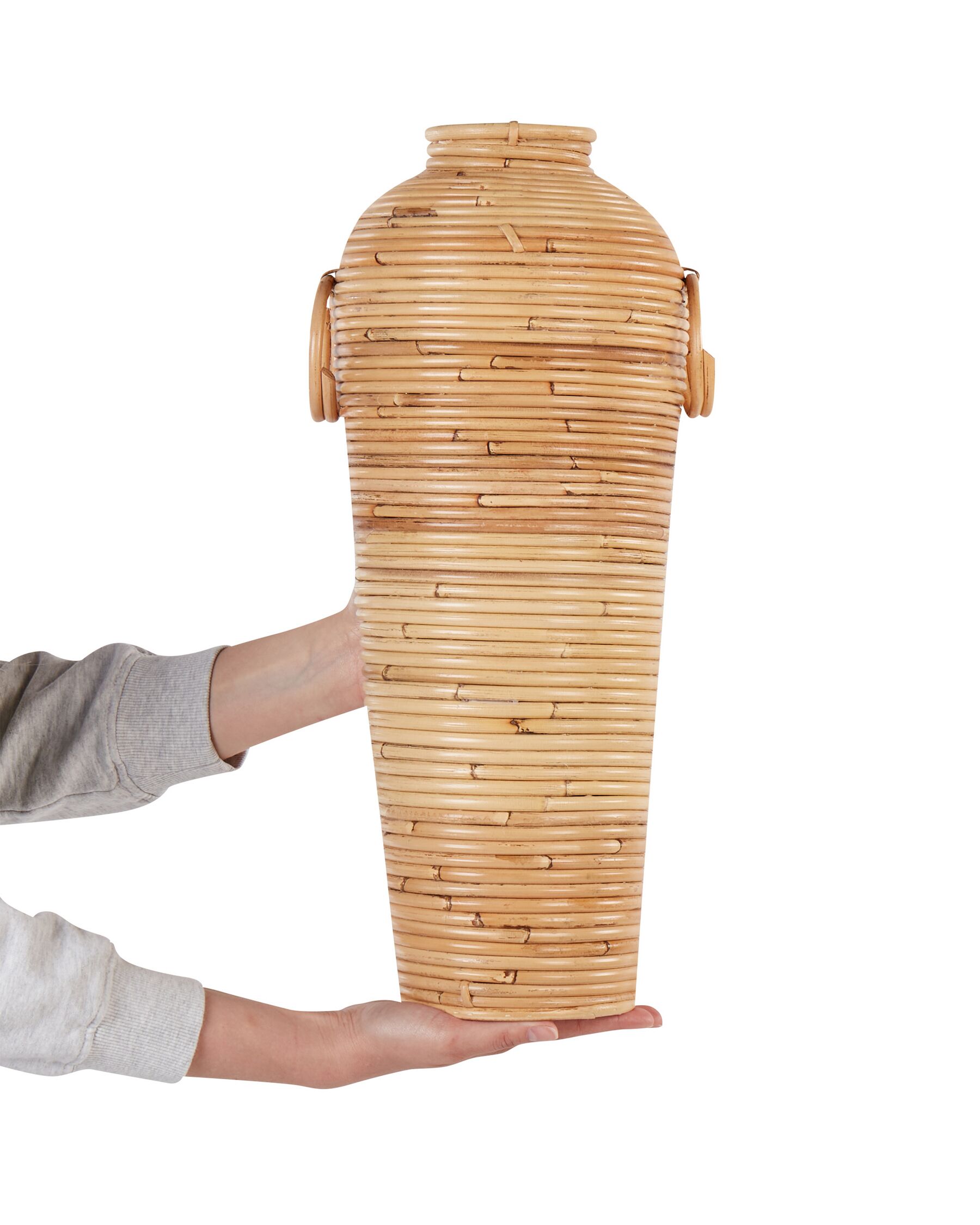 Decorative Vase ELATIA Rattan 50 cm Natural | Beliani.co.uk