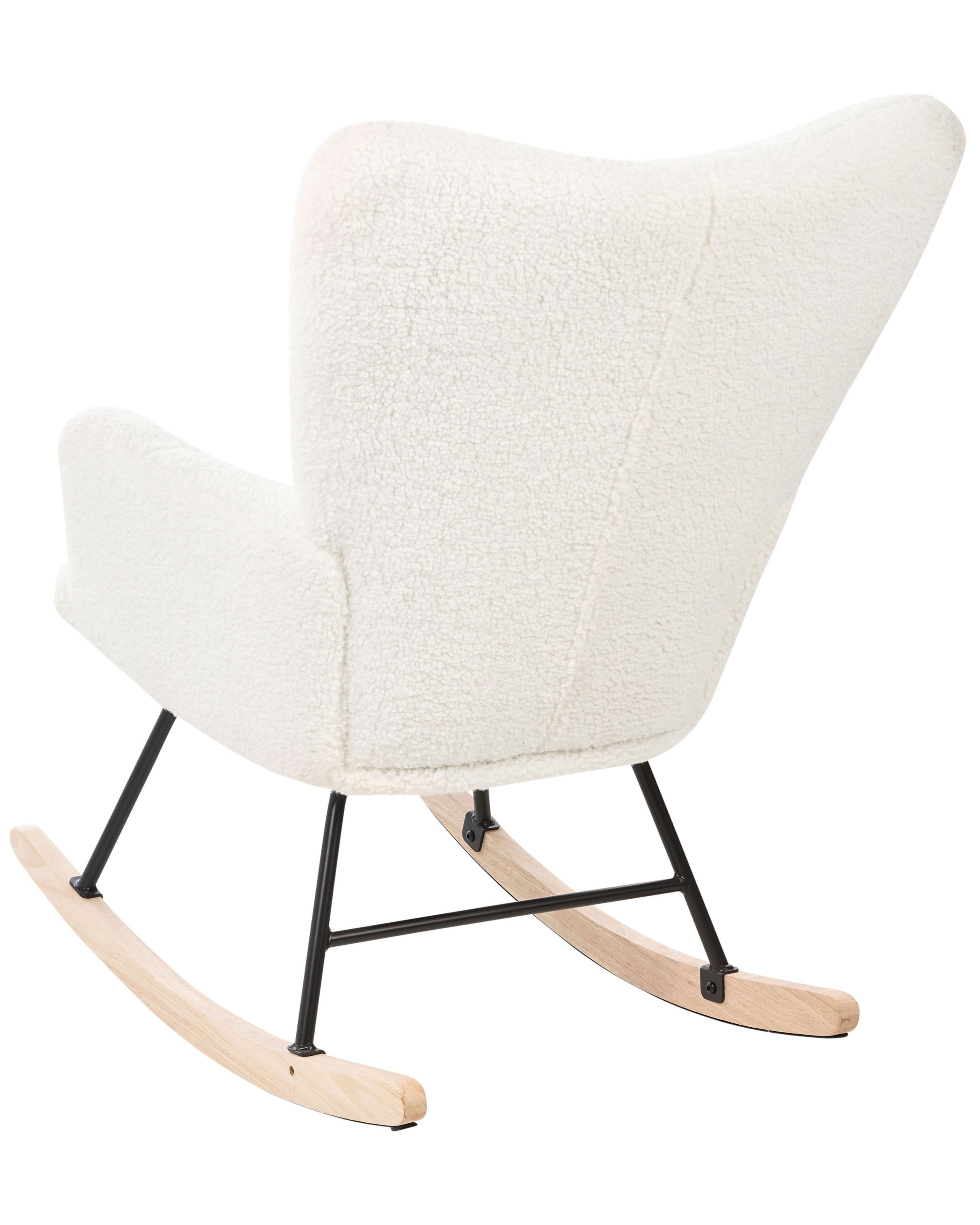 Boucle Rocking Chair White OULU | Beliani.co.uk