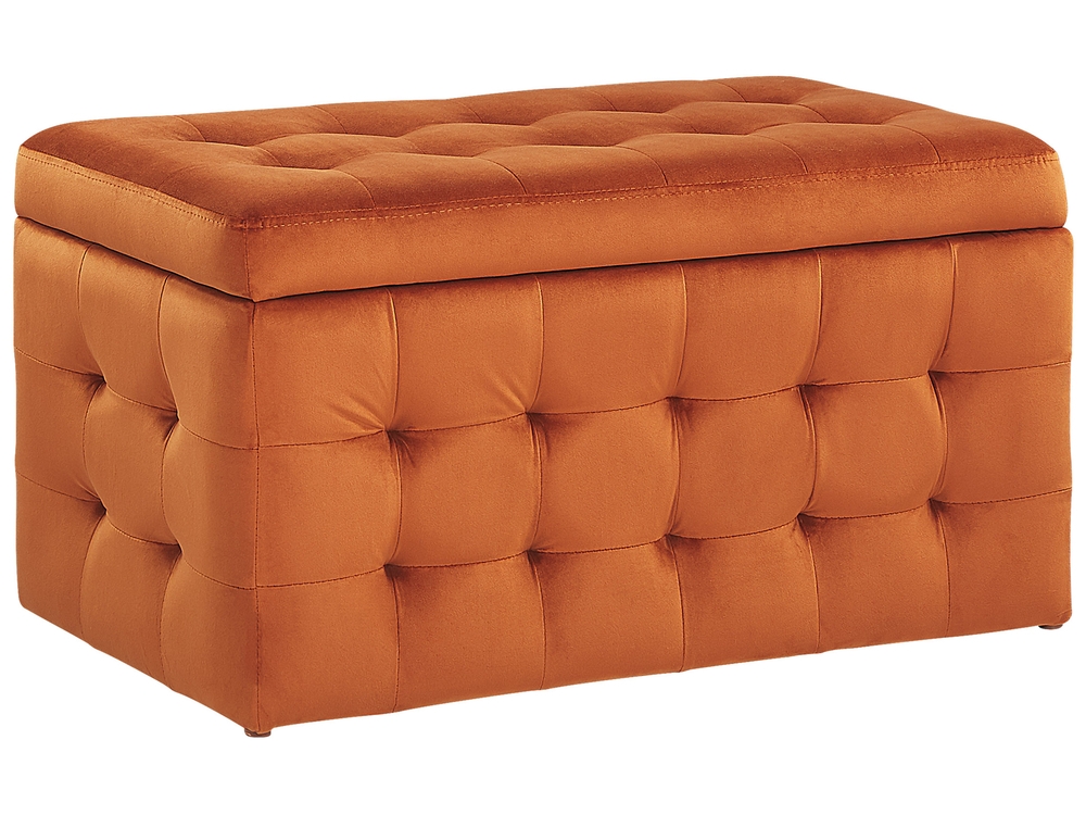 Orange tufted ottoman store