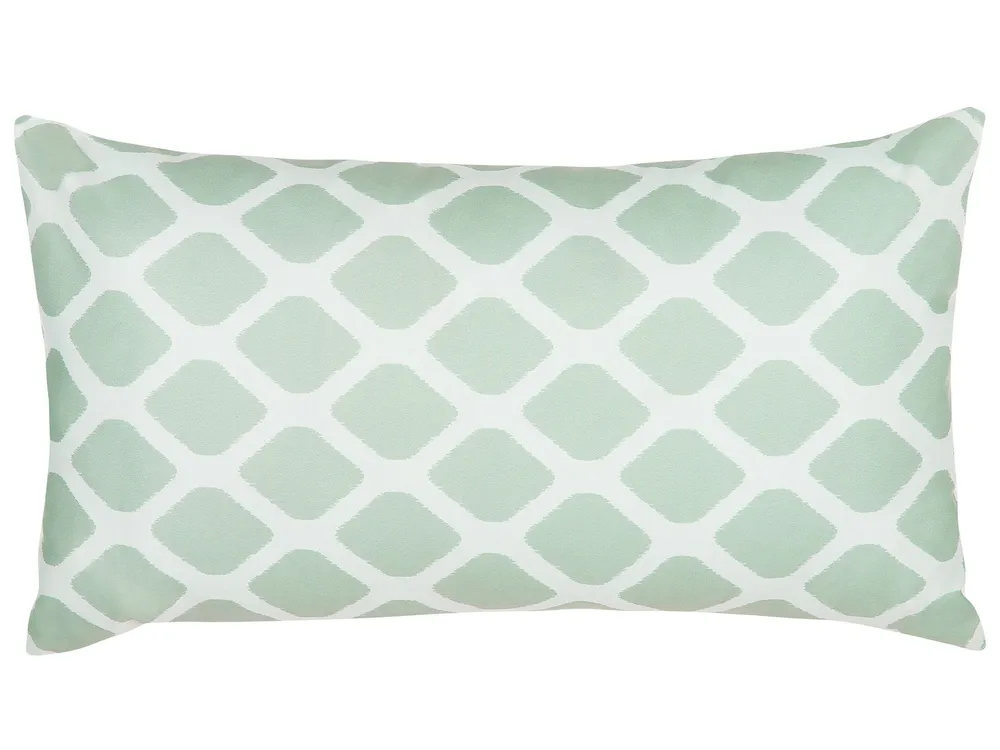 mint green patterned cushions