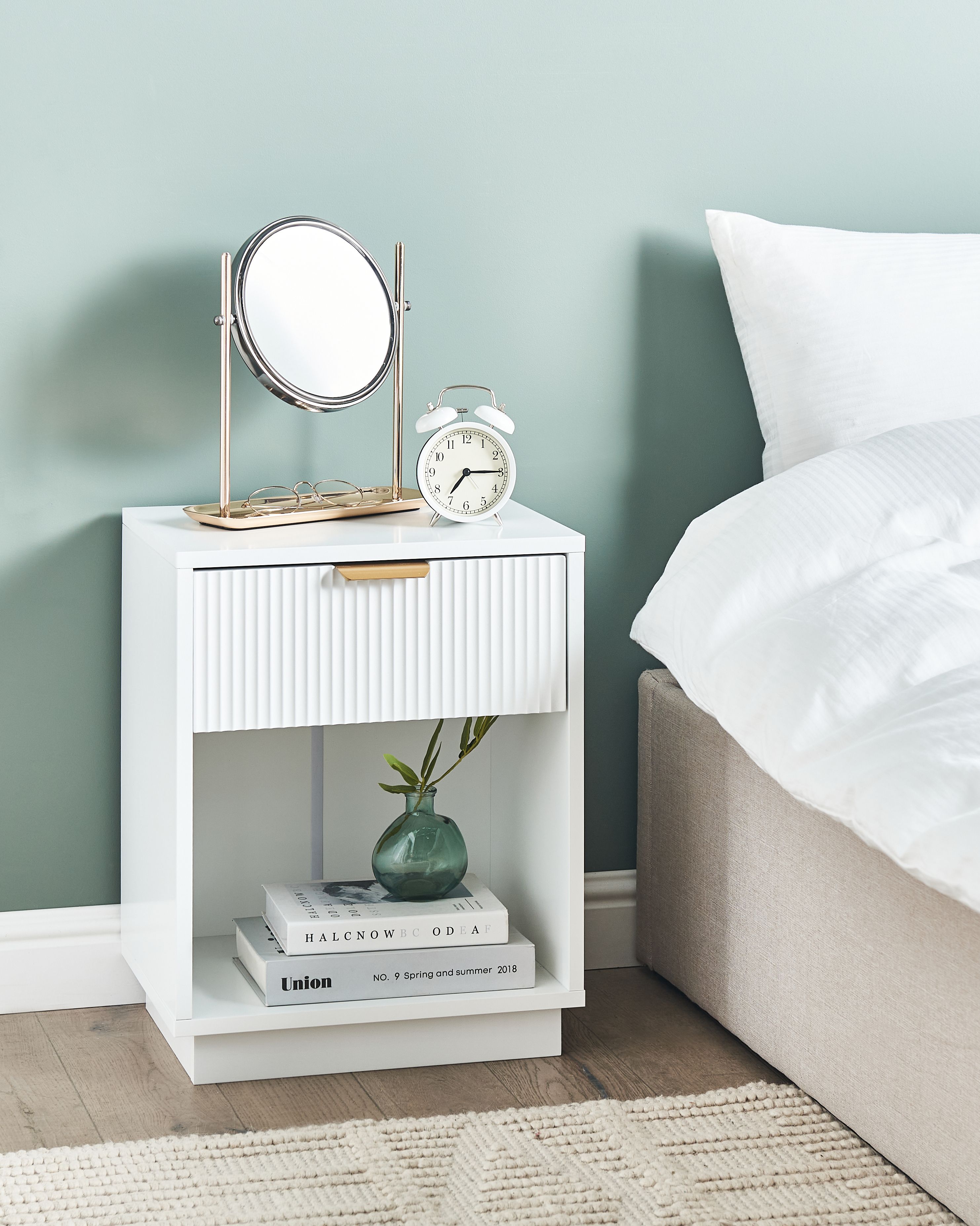 1 Drawer Bedside Table SUMMERVILLE White | Beliani.co.uk
