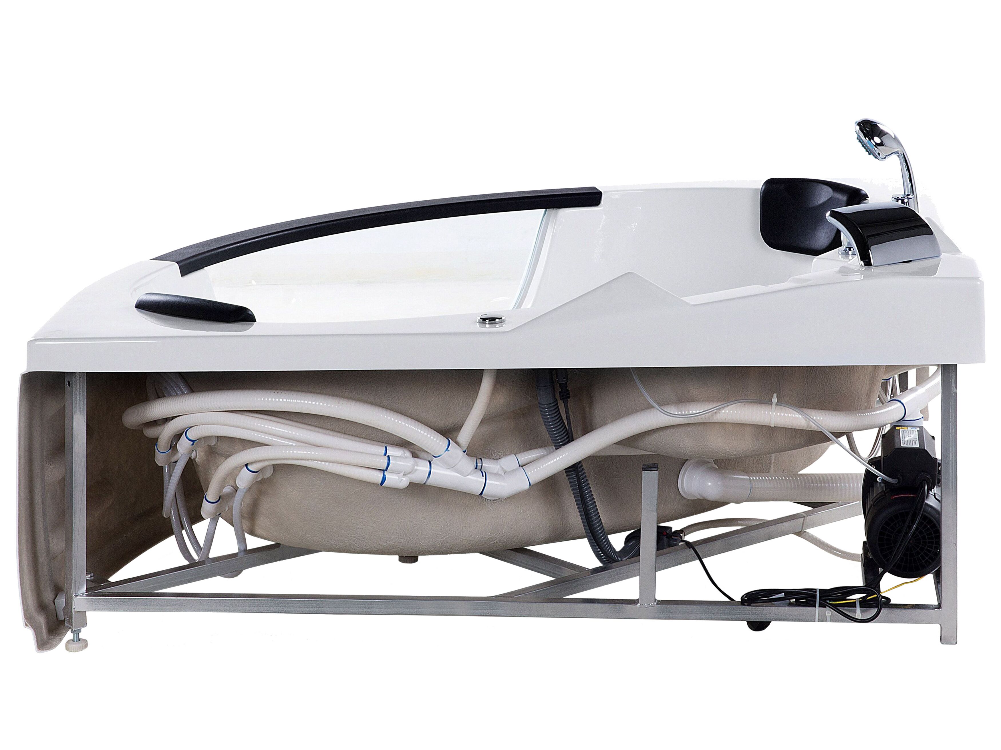 Corner Hot Tub with LED MARTINICA 1980 x 1440 mm White | Beliani.co.uk
