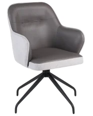 Dining Chair Swivel STOWE Fabric Grey | Beliani.co.uk