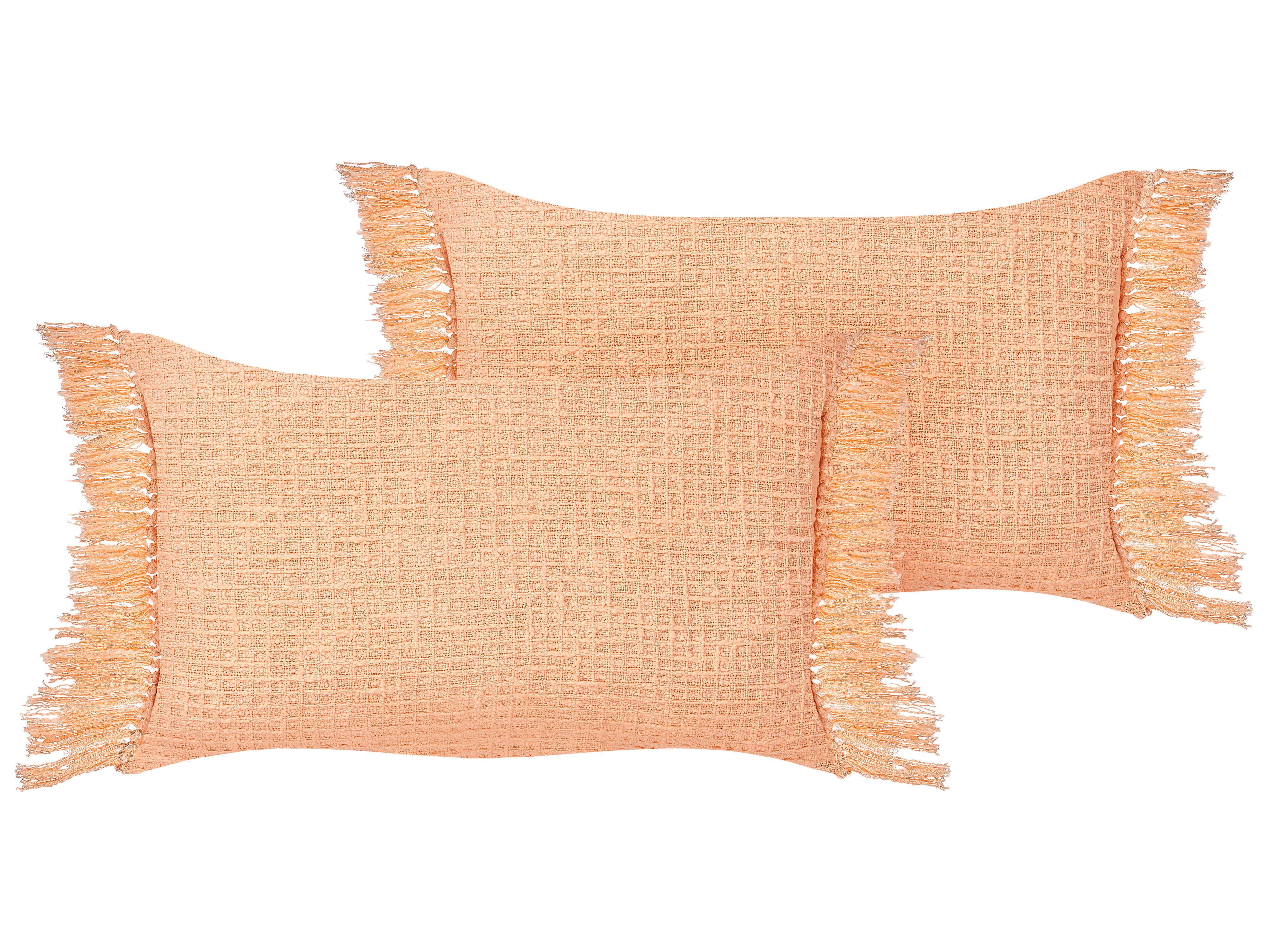 Set of 2 Cotton Cushions 40 x 60 cm Orange TANSY | Beliani.co.uk