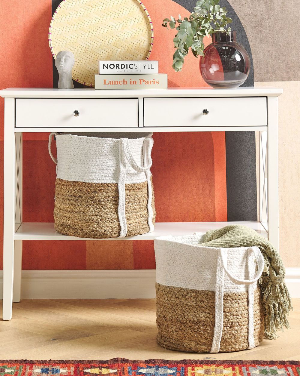 Set of 3 Baskets TAJORI Jute Natural | Beliani.co.uk