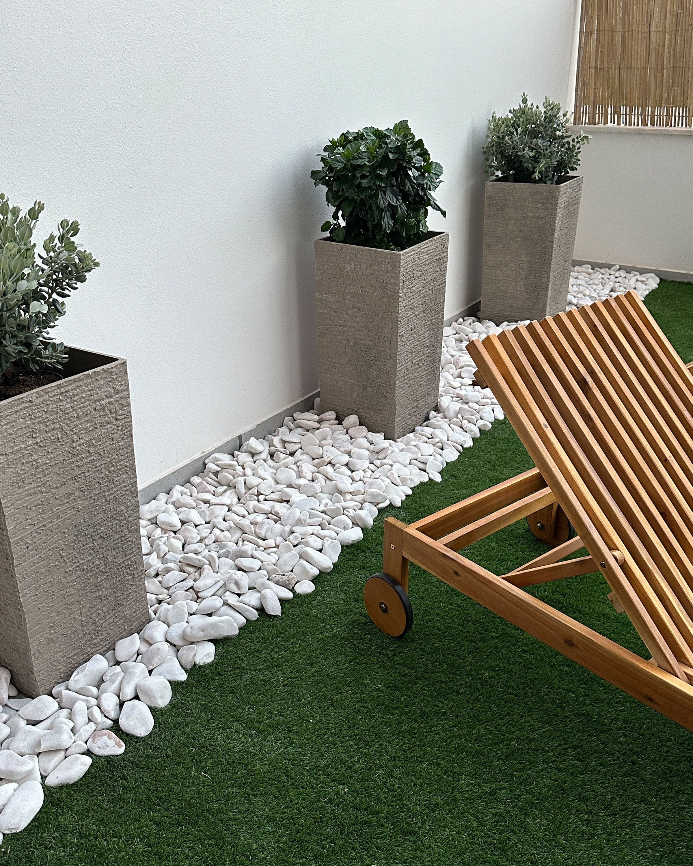 Plant Pot GAZA Stone 35 cm Beige | Beliani.co.uk