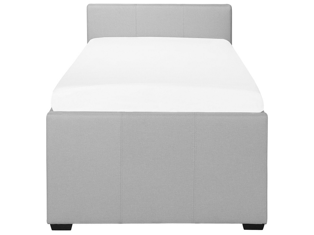Fabric EU Small Single Trundle Bed Light Grey MARMANDE Beliani