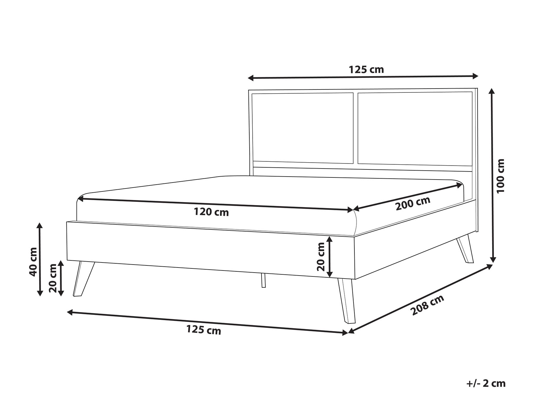 Bed PE Rattan MONPAZIER 120 x 200 cm (EU Small Double) Black | Beliani.it
