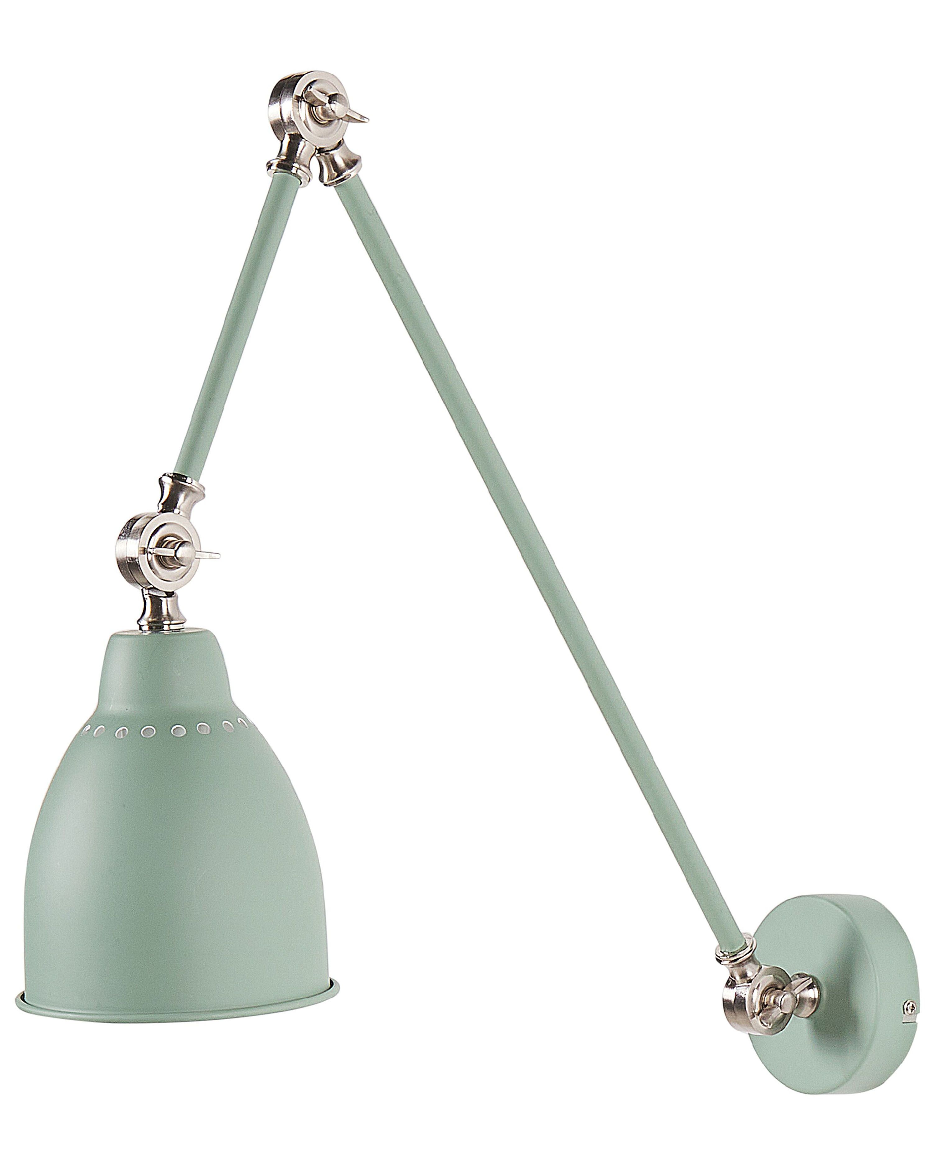 Candeeiro de parede MISSISSIPPI Ajustável Metal Verde claro | Beliani.pt