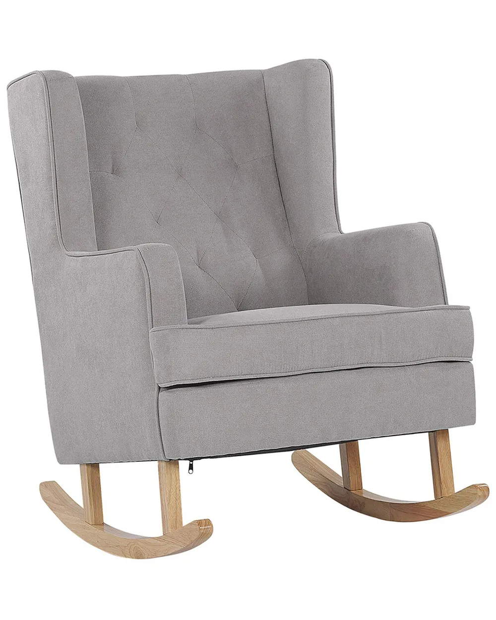 Rocking Chair ELLAN Velvet Light Grey | Beliani.co.uk
