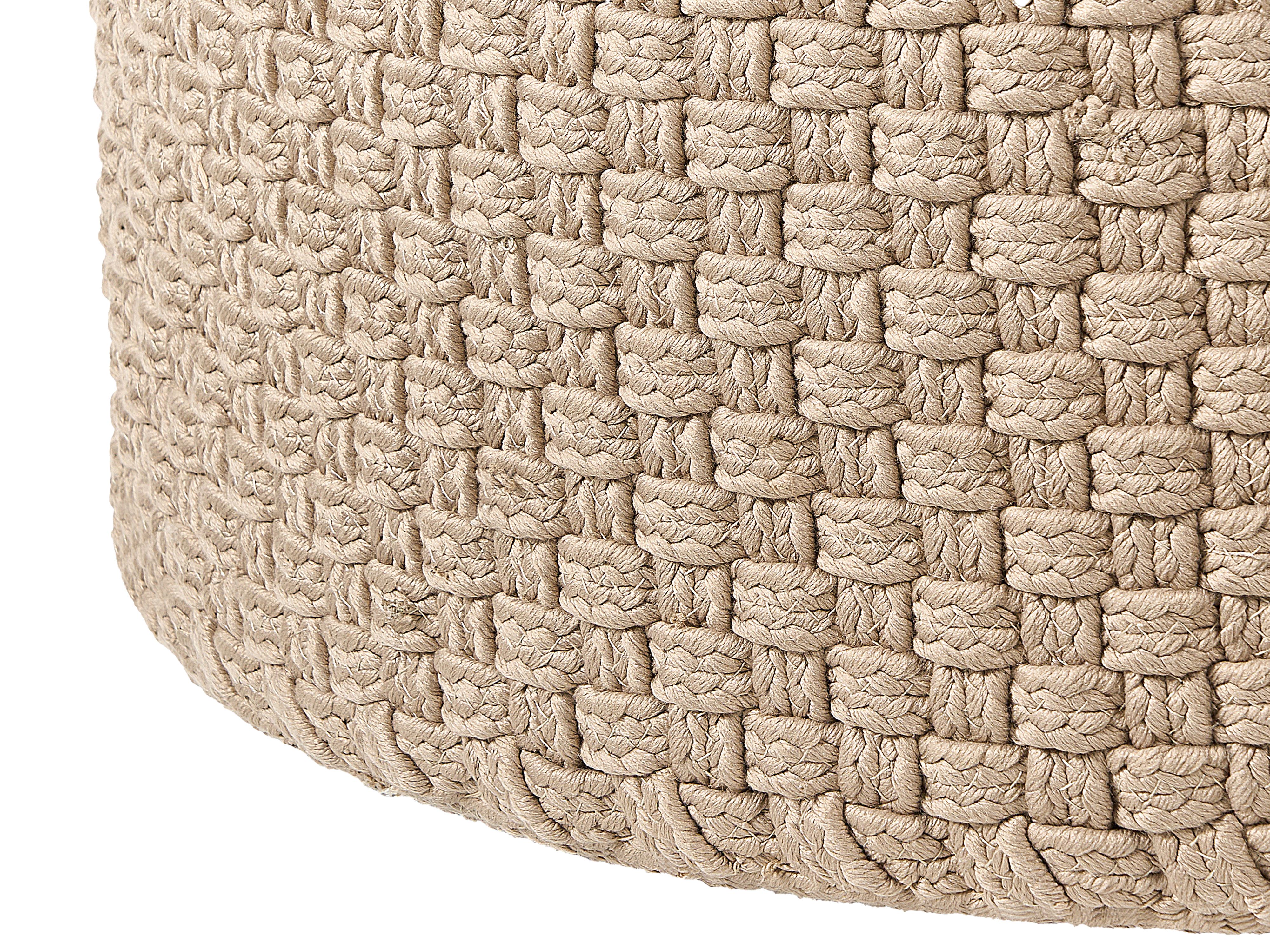 Outdoor Woven Pouffe Beige MITHI | Beliani.co.uk
