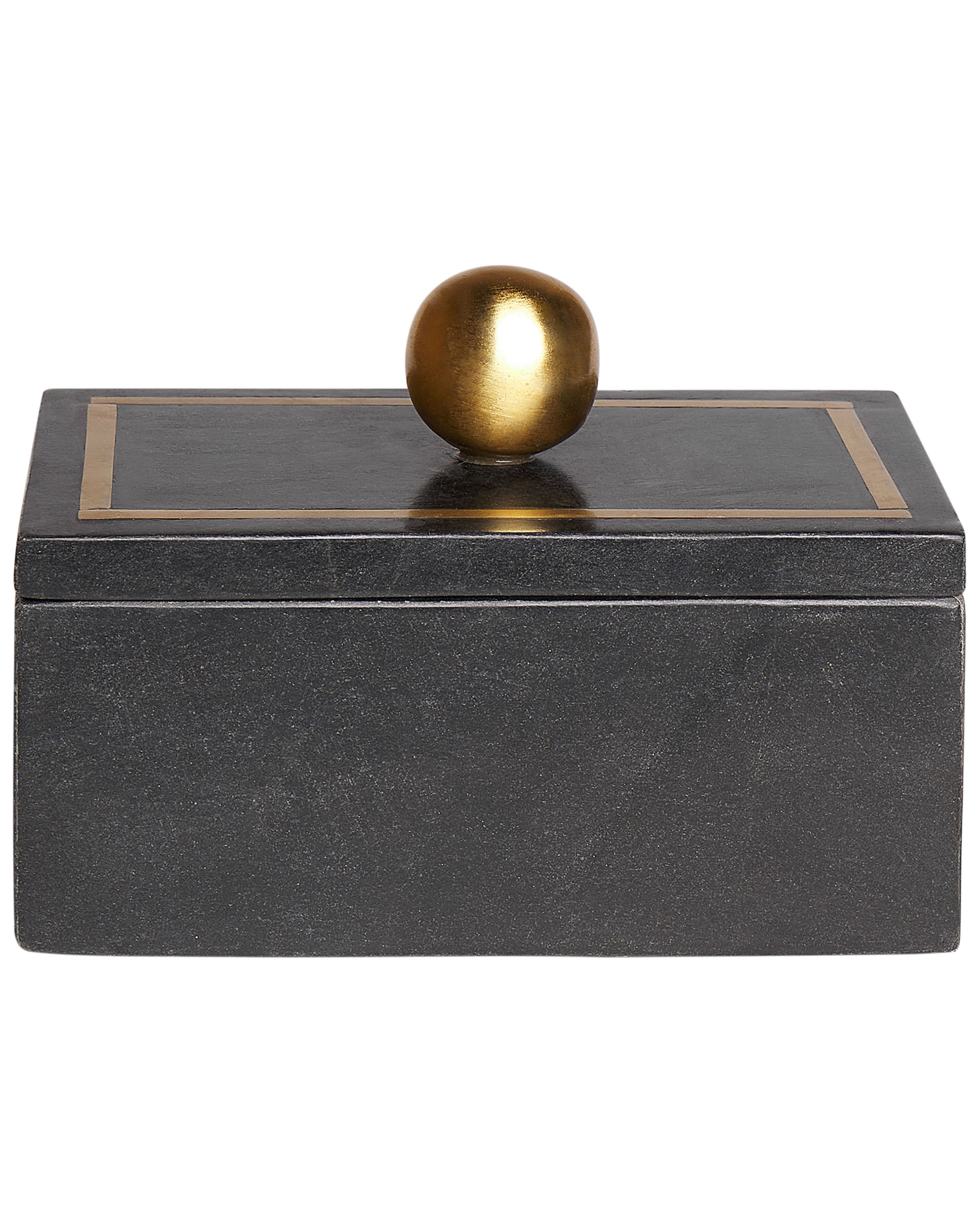 Marble Decorative Box Black CHALANDRI | Beliani.co.uk