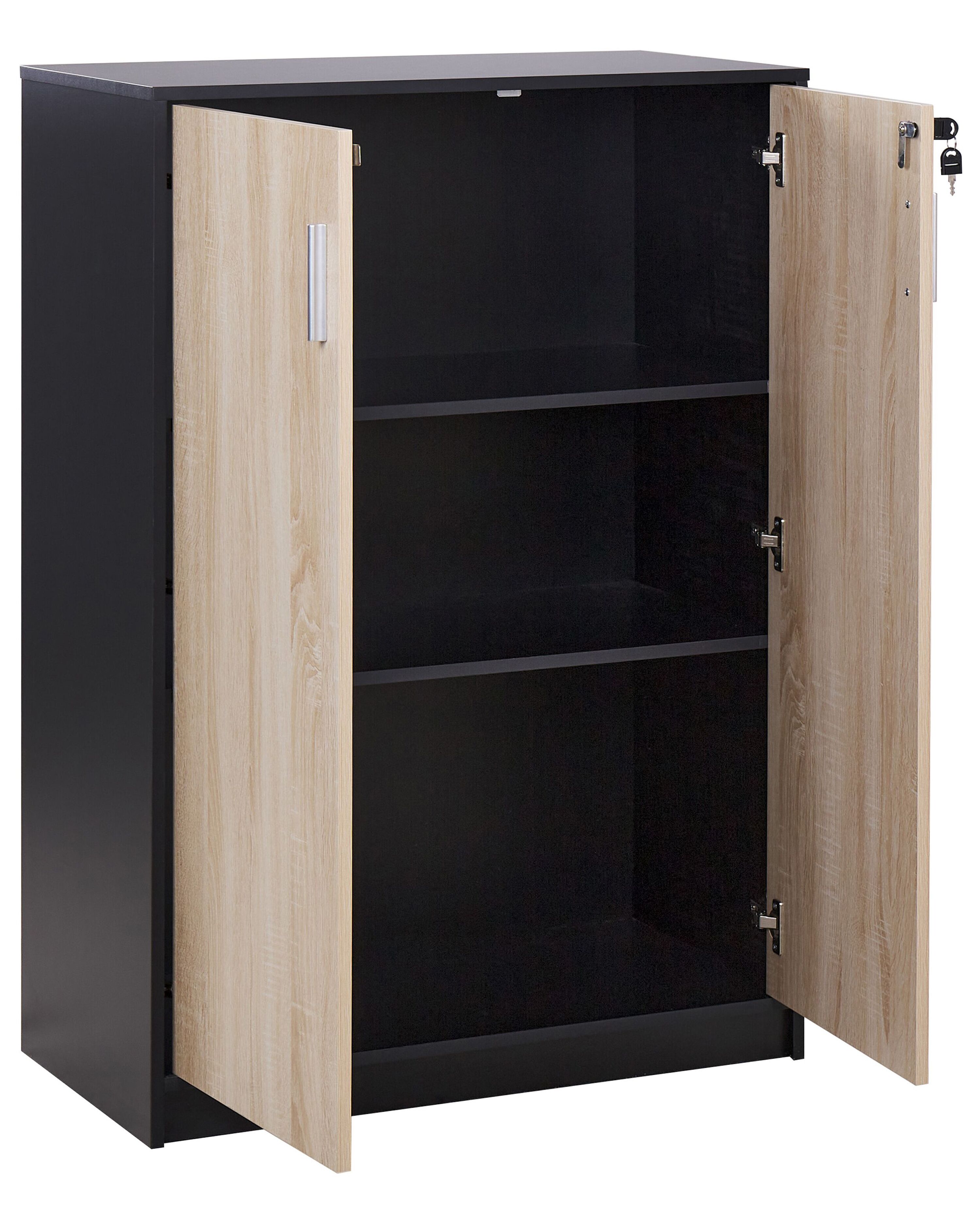 Büroschrank ZEHNA Braun / Schwarz | Beliani.ch