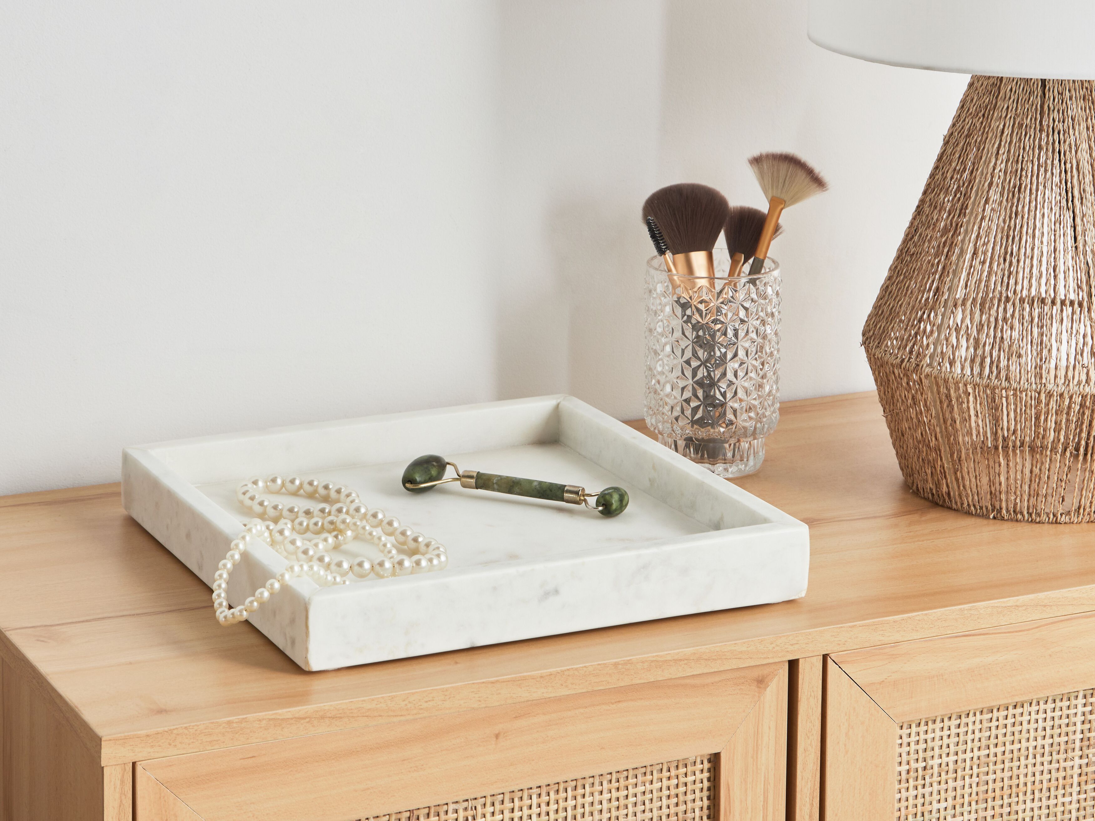 Decorative Tray KATERINI Stone White Marble | Beliani.co.uk