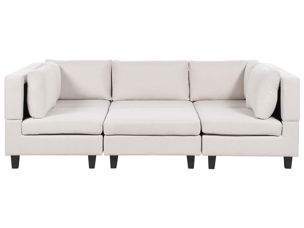 Canapé modulable en forme de U 5 places UNSTAD Tissu Marron | Beliani.fr