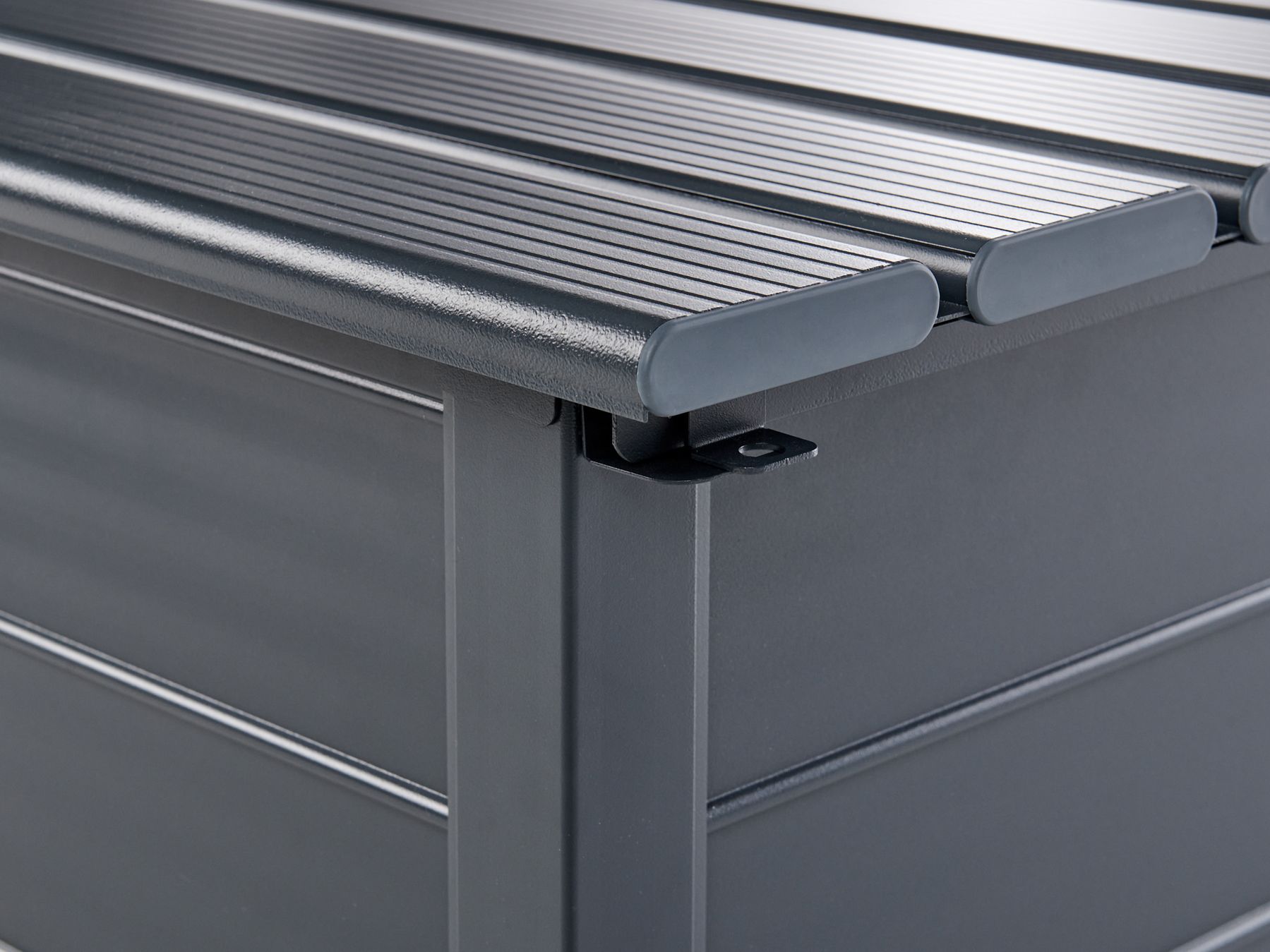 Storage Box CAMPALTO Metal 113 cm 50 cm Dark Grey | Beliani.co.uk