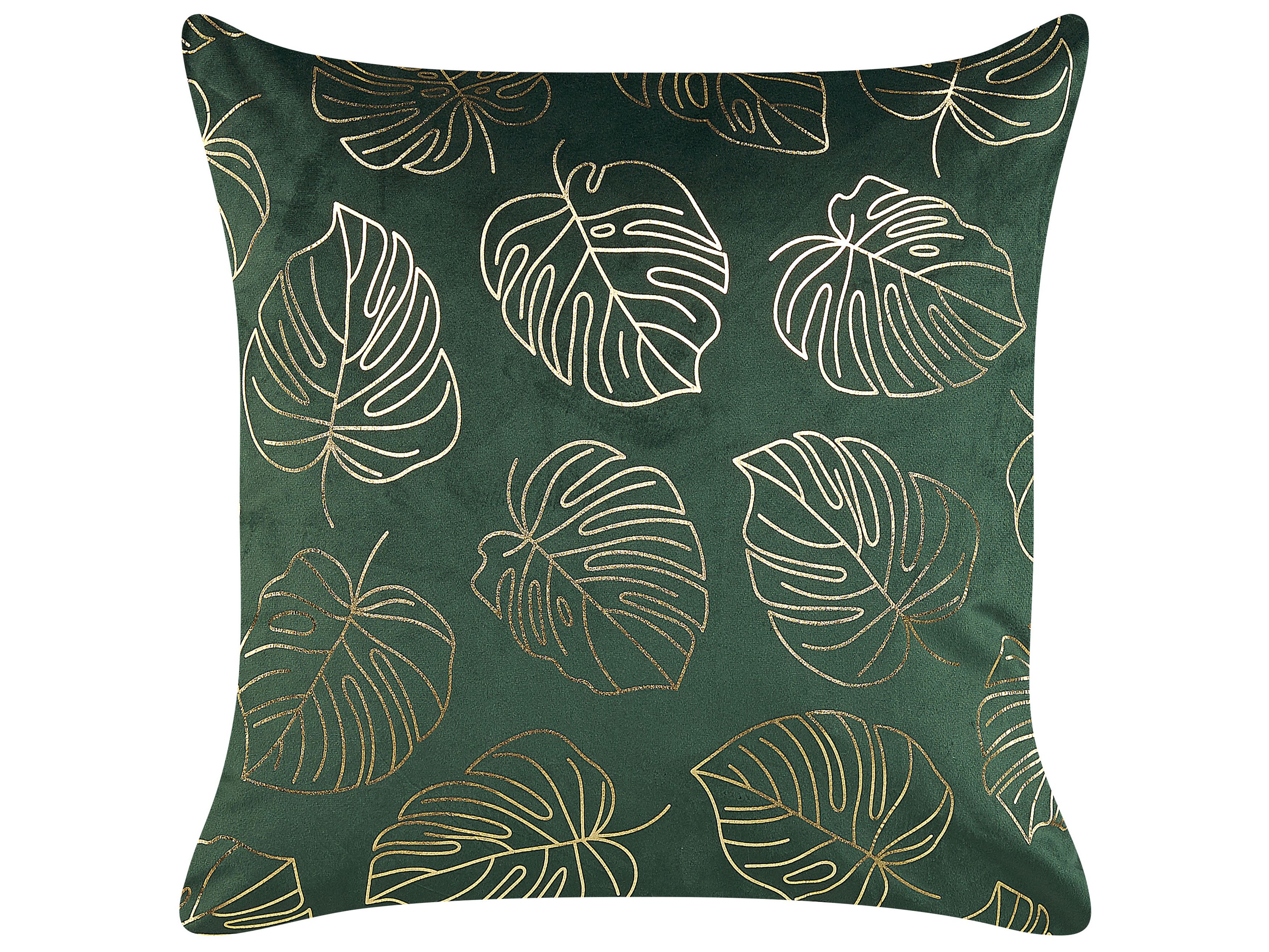 Set of 2 Decorative Cushions DELICIOSA Velvet 45 x 45 cm Dark Green ...
