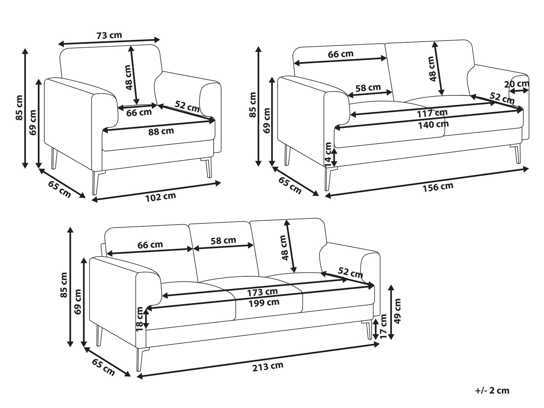 Living Room Set 6 Seater LOUSTO Fabric Green | Beliani.es