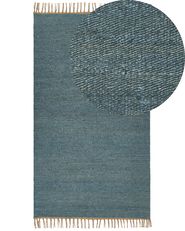 Rug LUNIA Turquoise 80 x 150 cm Jute | Beliani.co.uk
