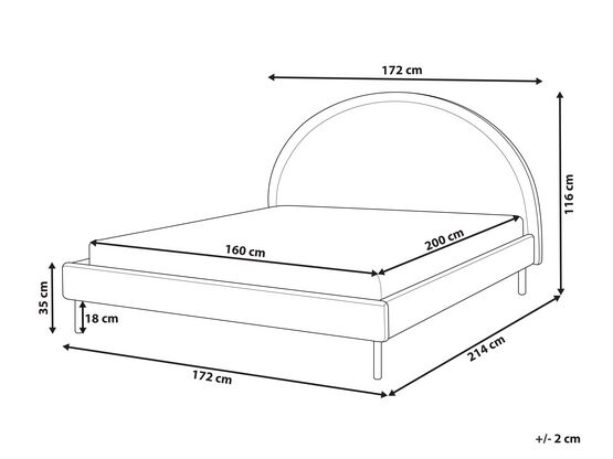 Boucle EU King Size Bed White MARGUT Beliani