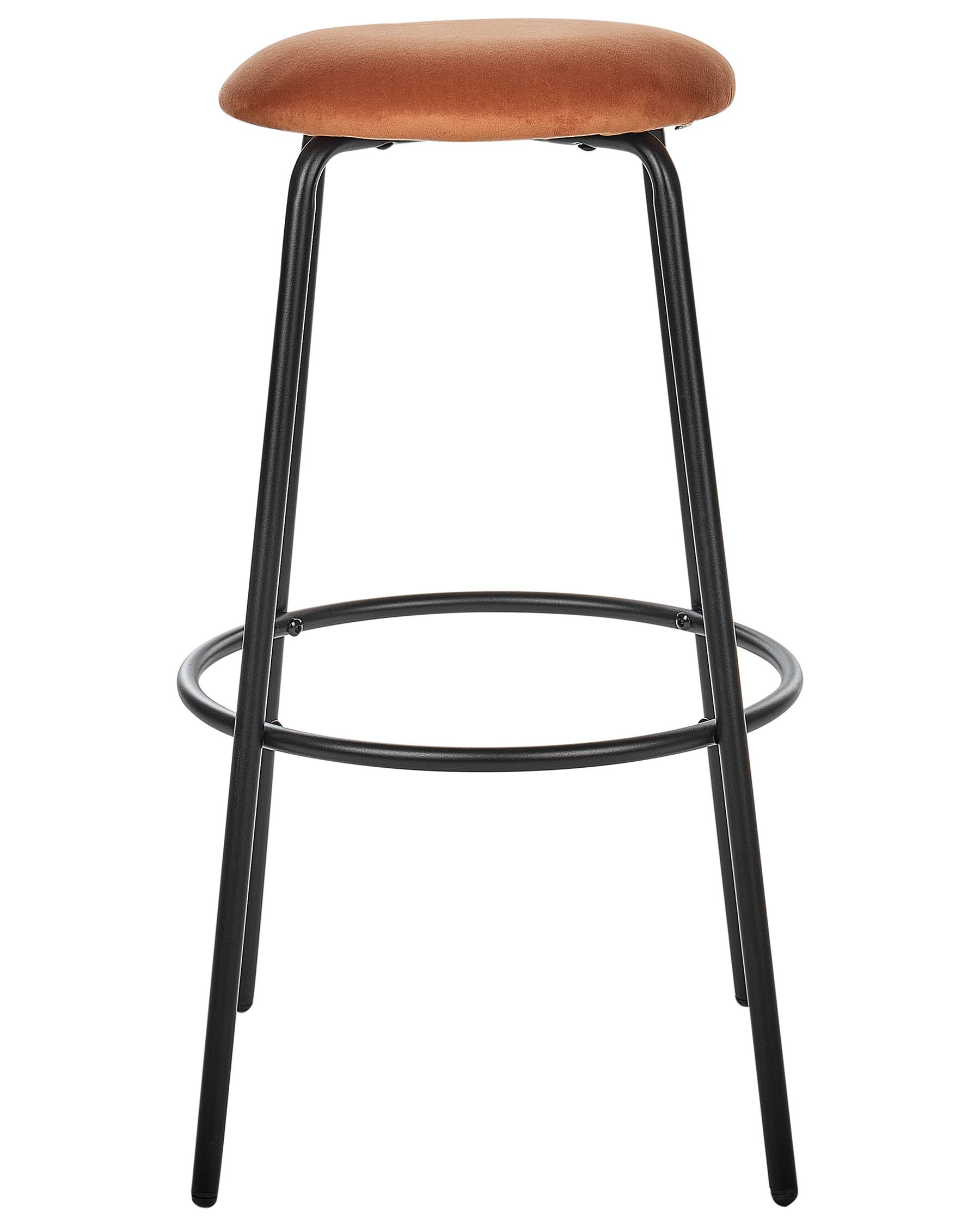 Set of 2 Bar Stools MORTON Velvet Orange | Beliani.co.uk