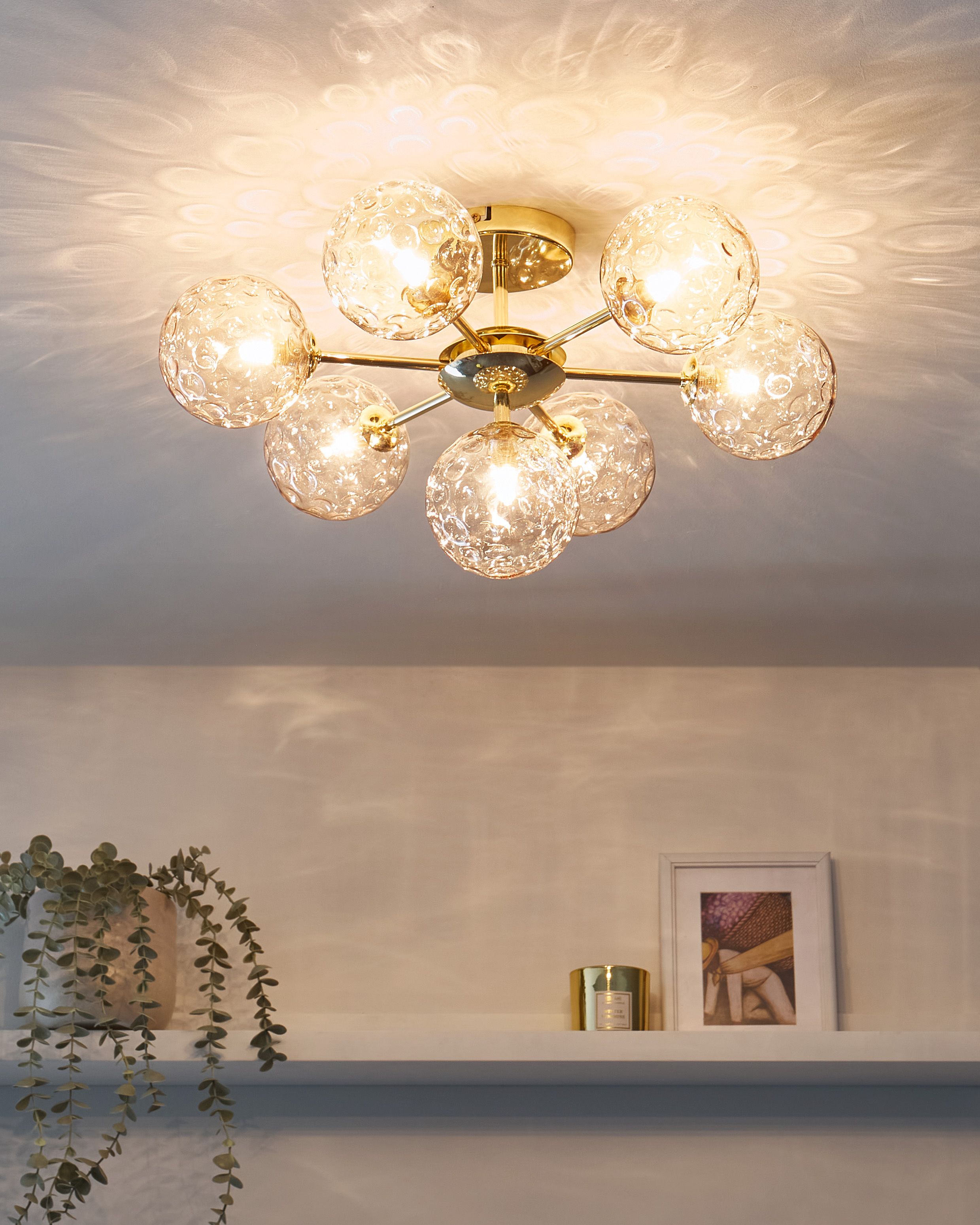 Taklampe ANADYR Glass Beige | Beliani.no