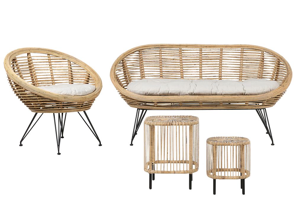 Wicker rattan sofa set store