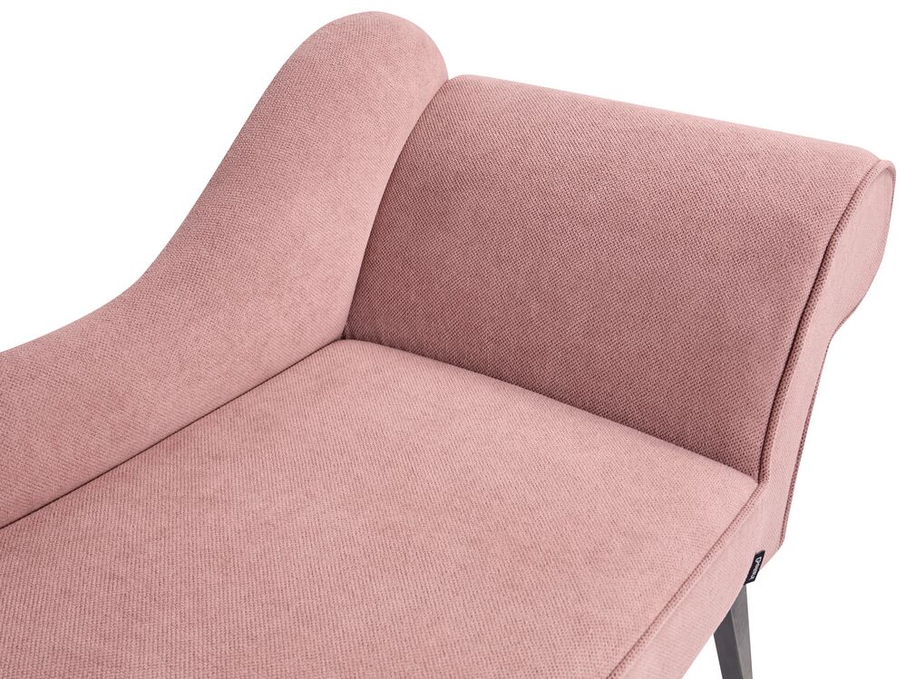 Chaise longue tessuto rosa destra BIARRITZ Beliani