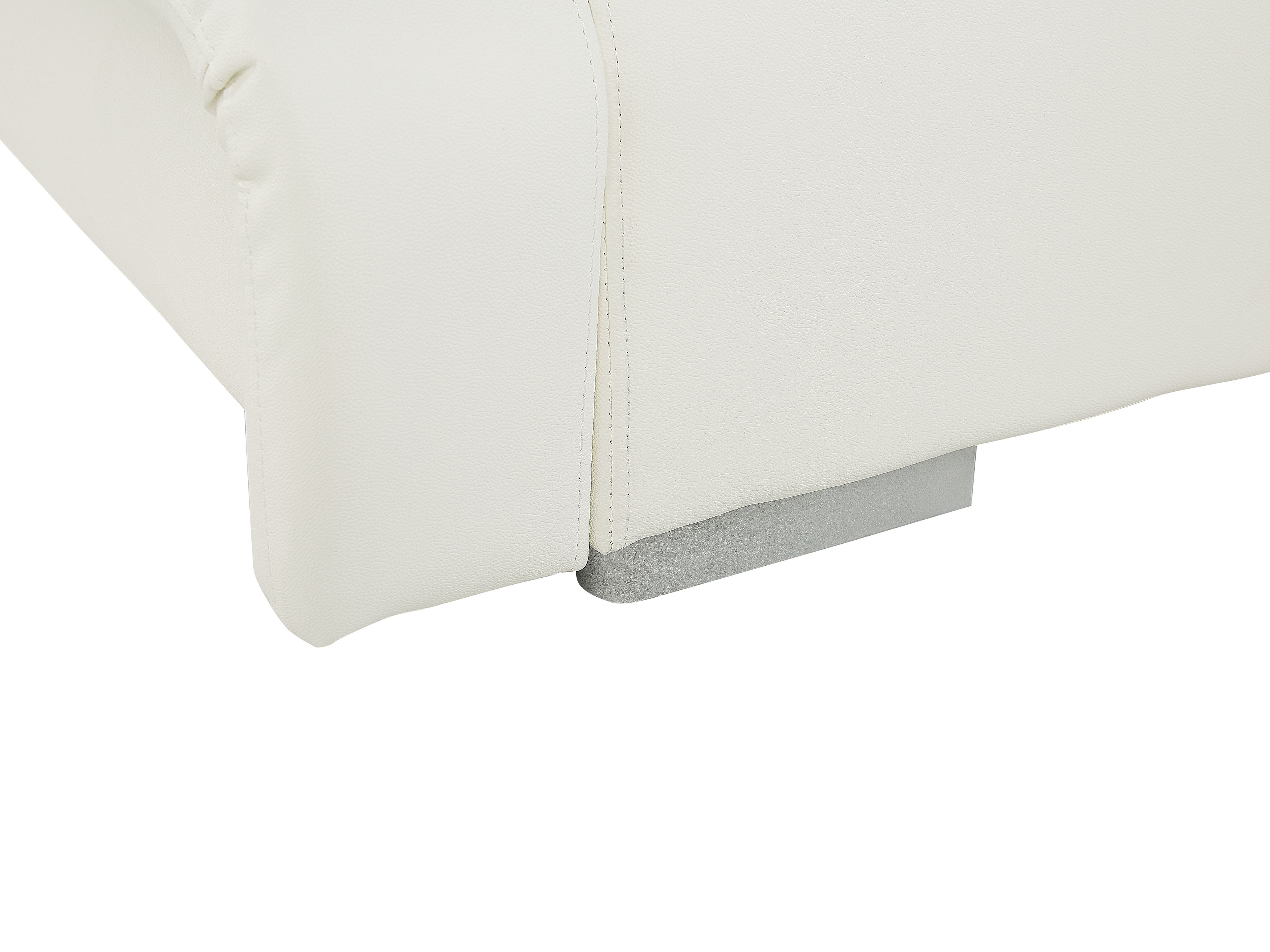 Leather EU Double Waterbed White NANTES | Beliani.co.uk