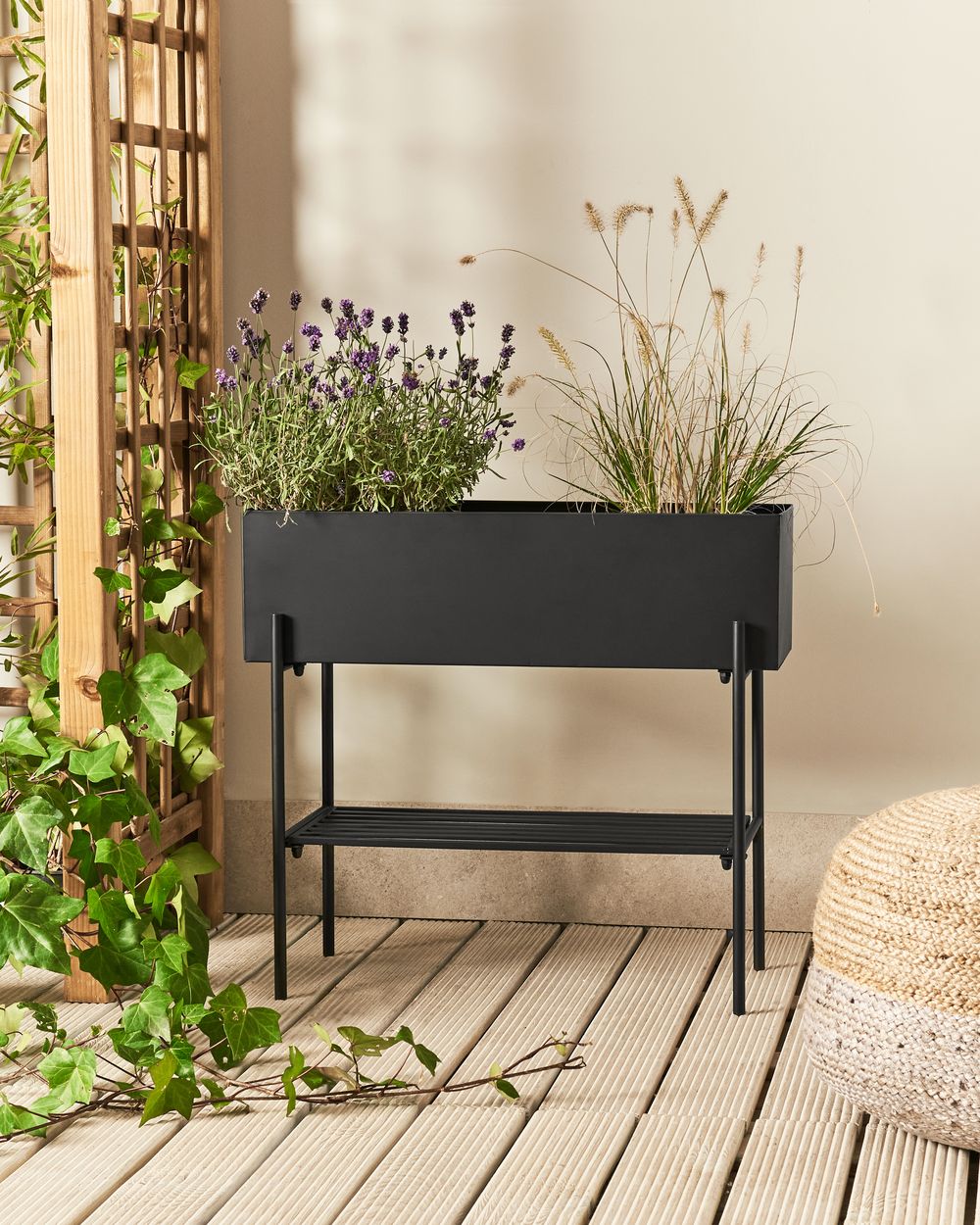 Blumenvase GERRHA Steinzeug 25 cm Hellblau | Beliani.at