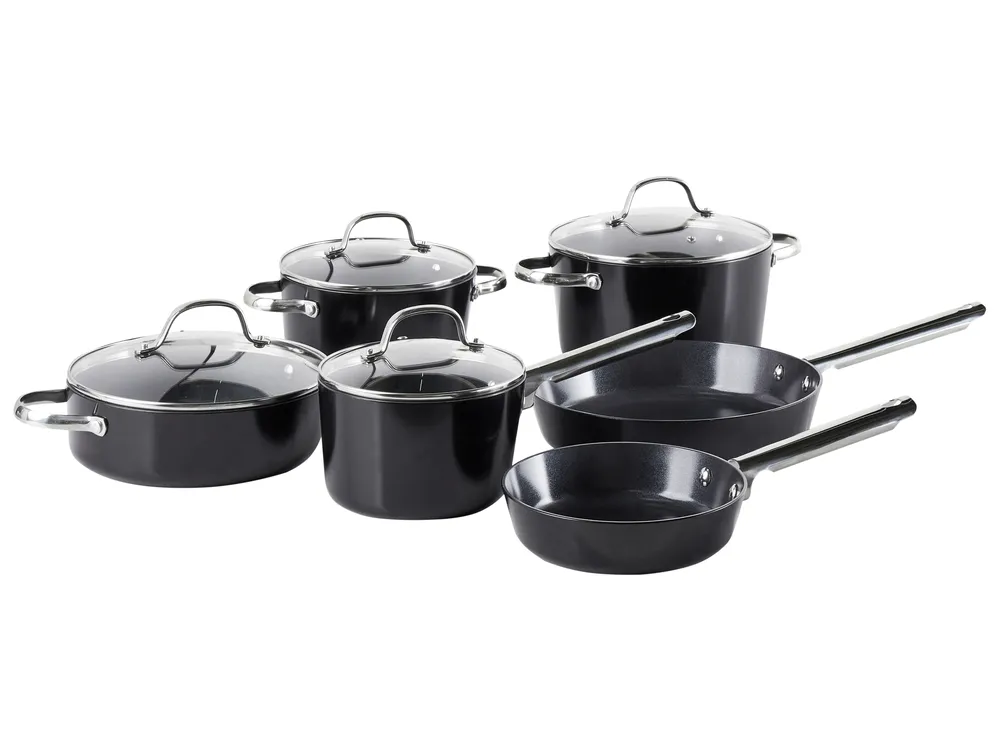 10 Piece Cookware Set ELITE PRO Black | Beliani.co.uk